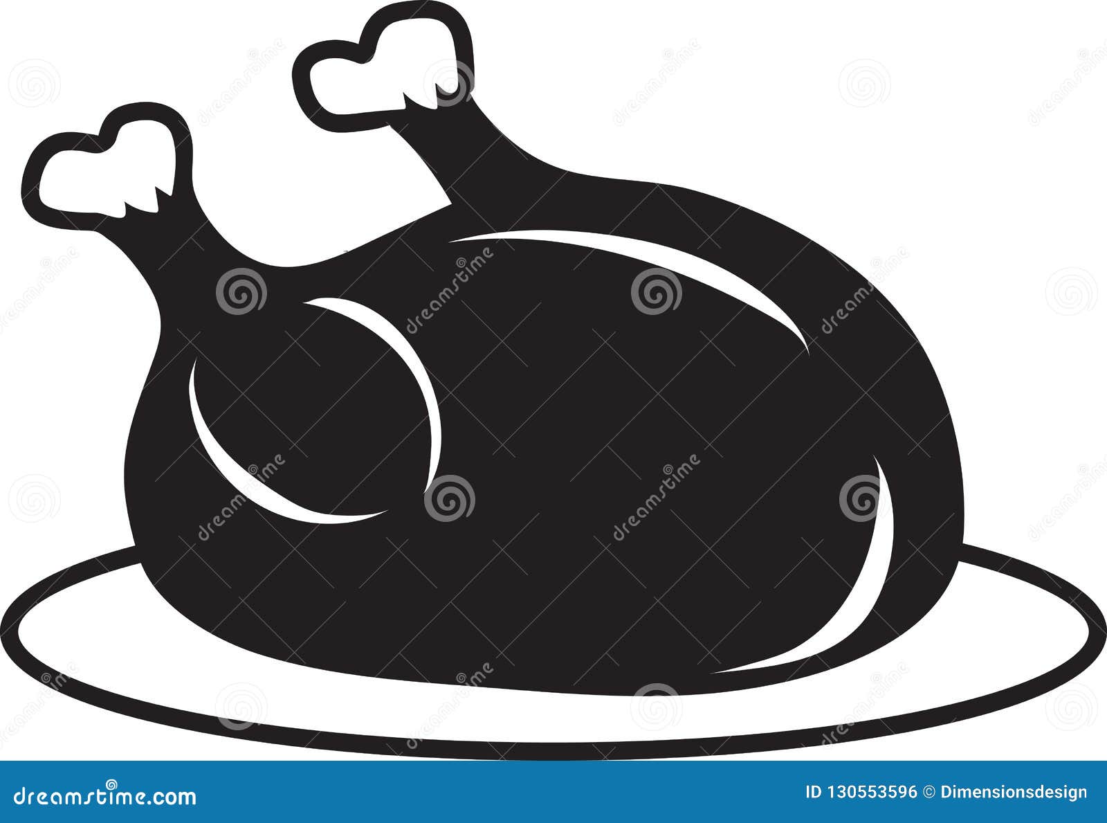 Cooked Turkey icon stock vector. Illustration of dinner - 130553596