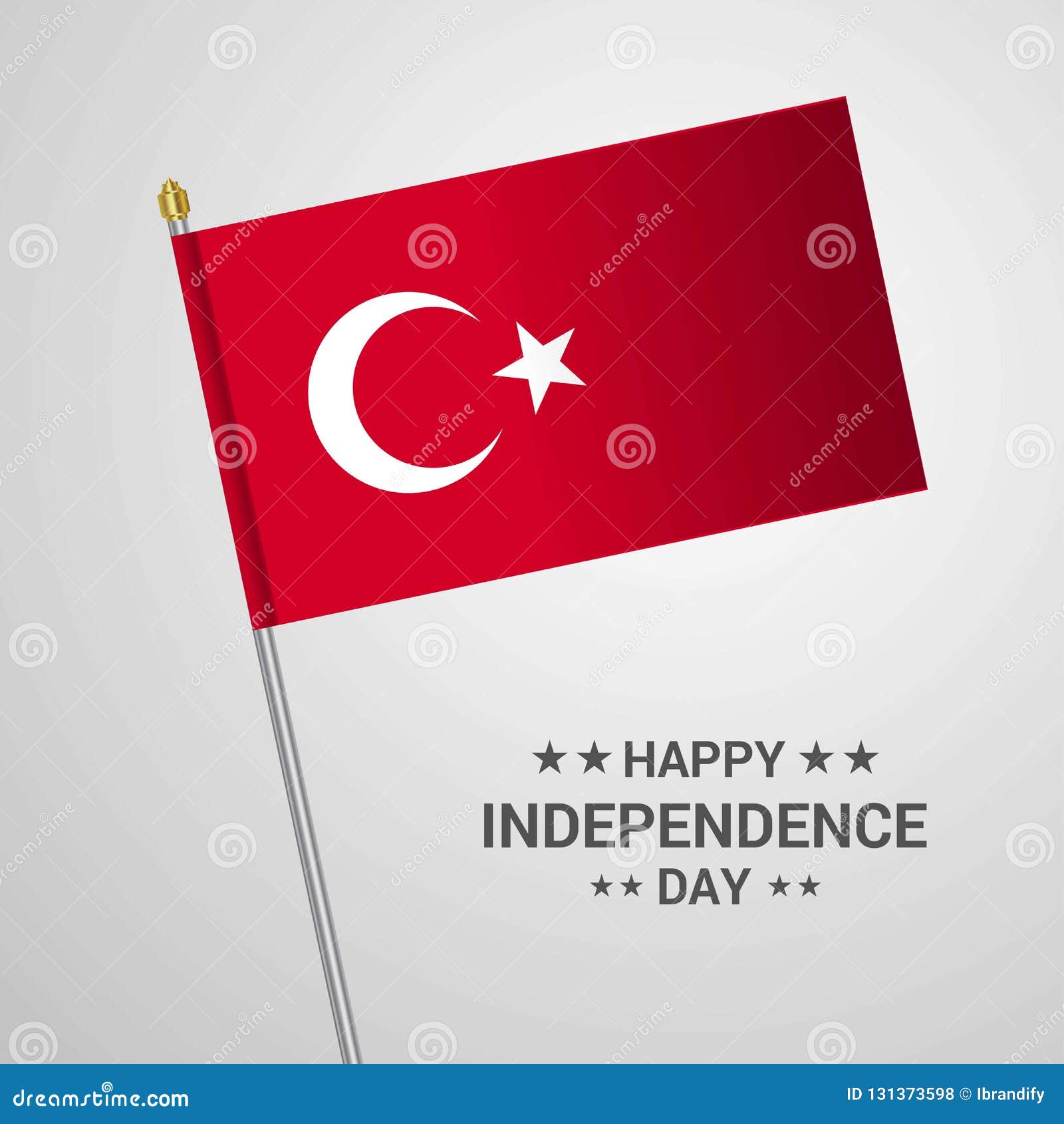 Turkey Independence Day Typographic Design with Flag Vector Stock ...