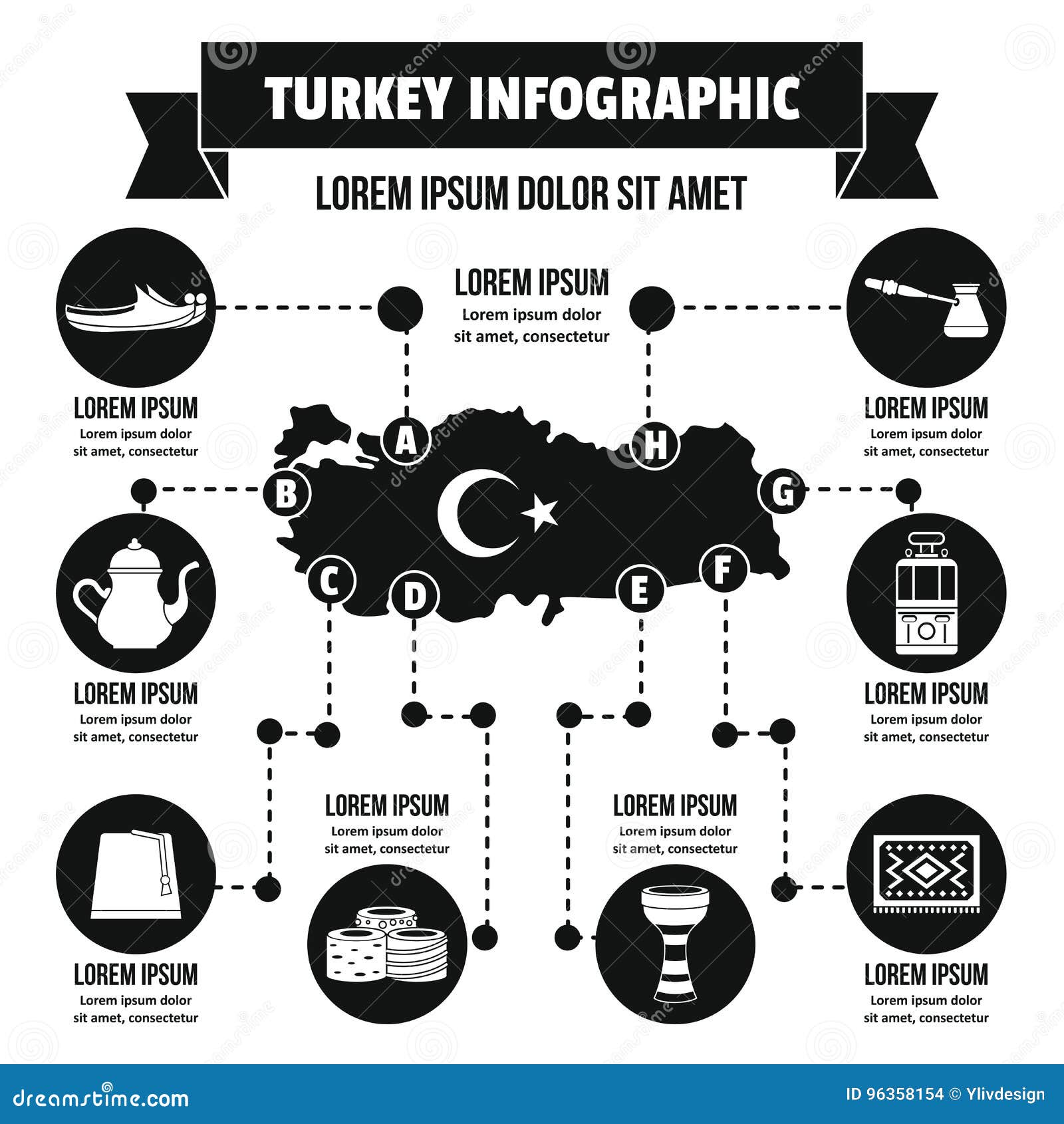 Turkey Infographic Concept, Simple Style Stock Vector - Illustration of ...