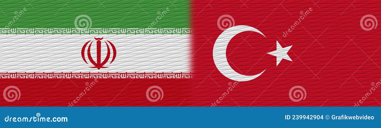 Turkey and Iran Fabric Texture Flag Stock Illustration - Illustration ...
