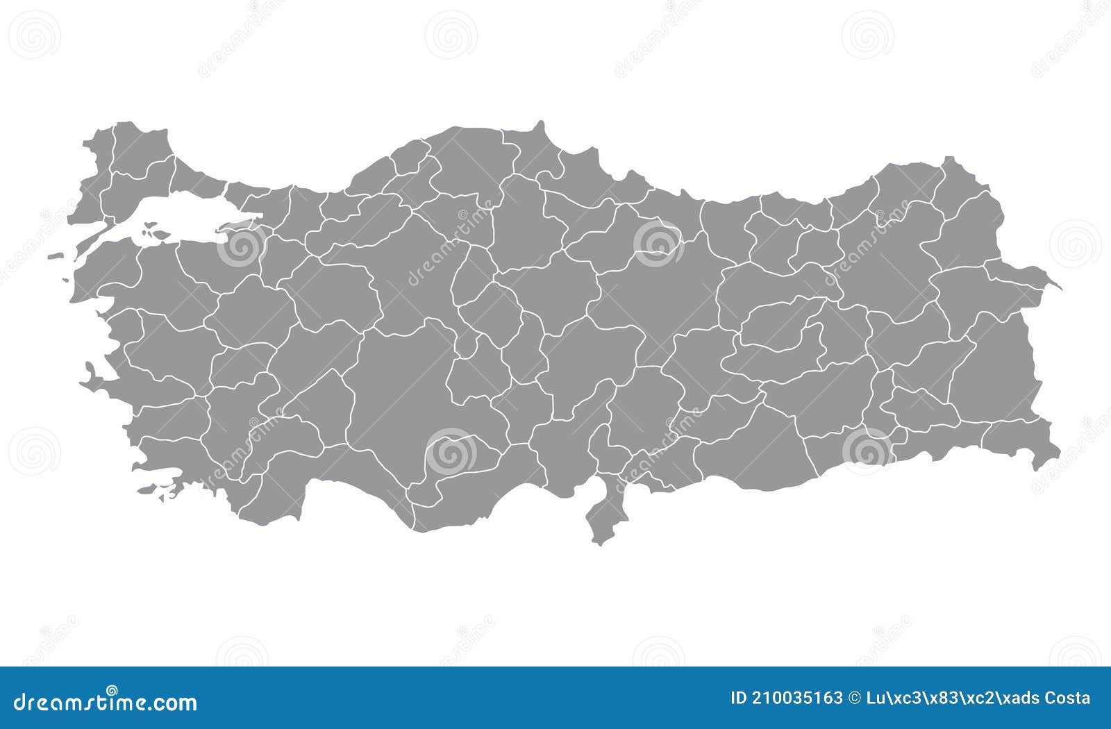 Turkey provinces map stock vector. Illustration of grey - 210035163