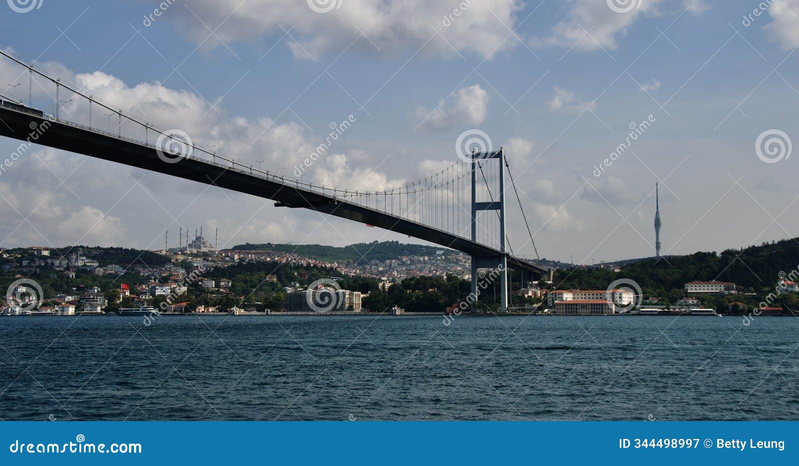 First Bridge Across Bosporus Strait in Istanbul, Turkey Stock Image ...