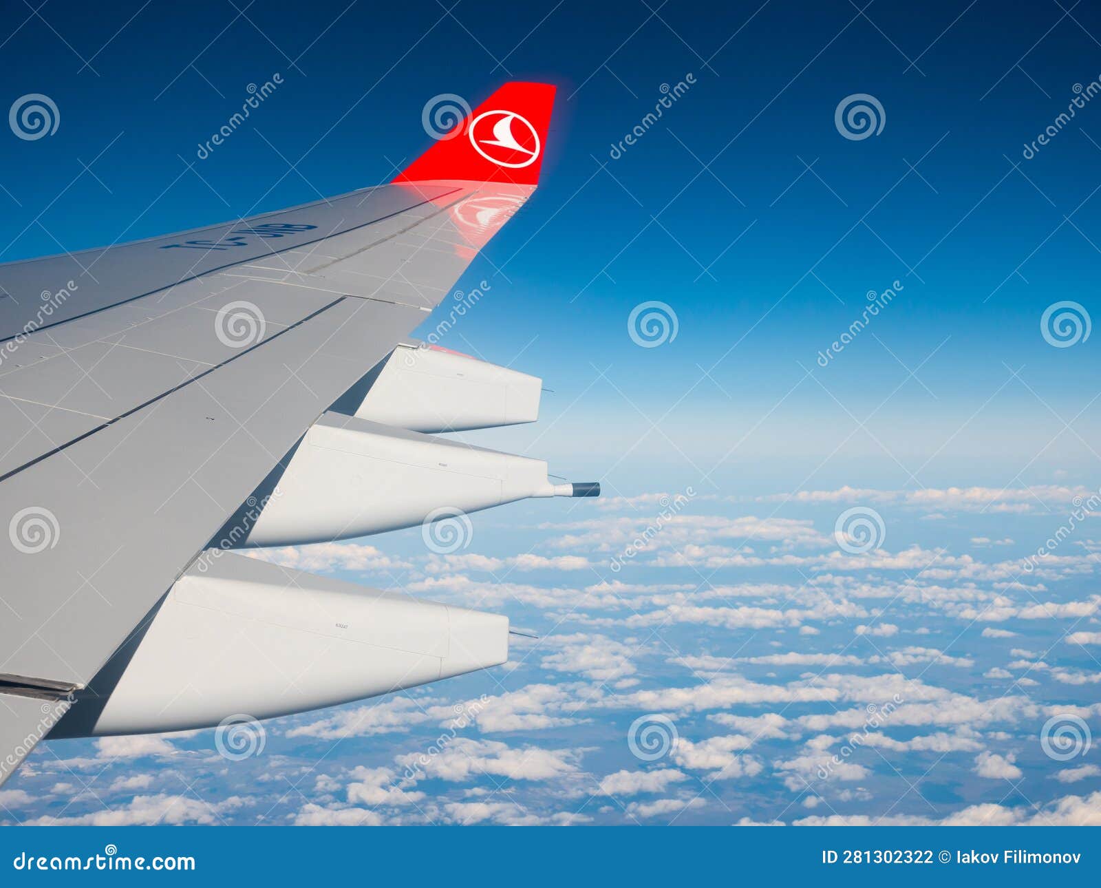 TURKEY - JANUARY 15, 2021: the View is Wing of a Turkish Airline Plane ...