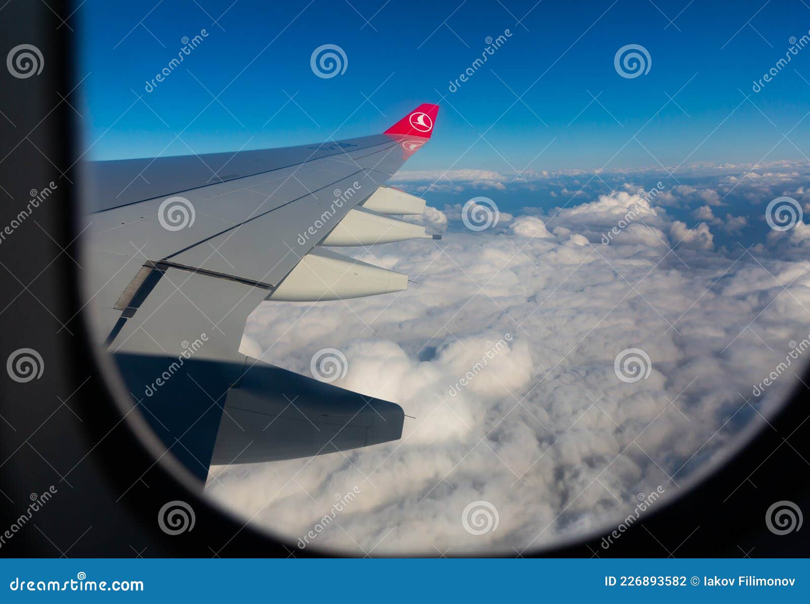 TURKEY - JANUARY 15, 2021: the View is Wing of a Turkish Airline Plane ...