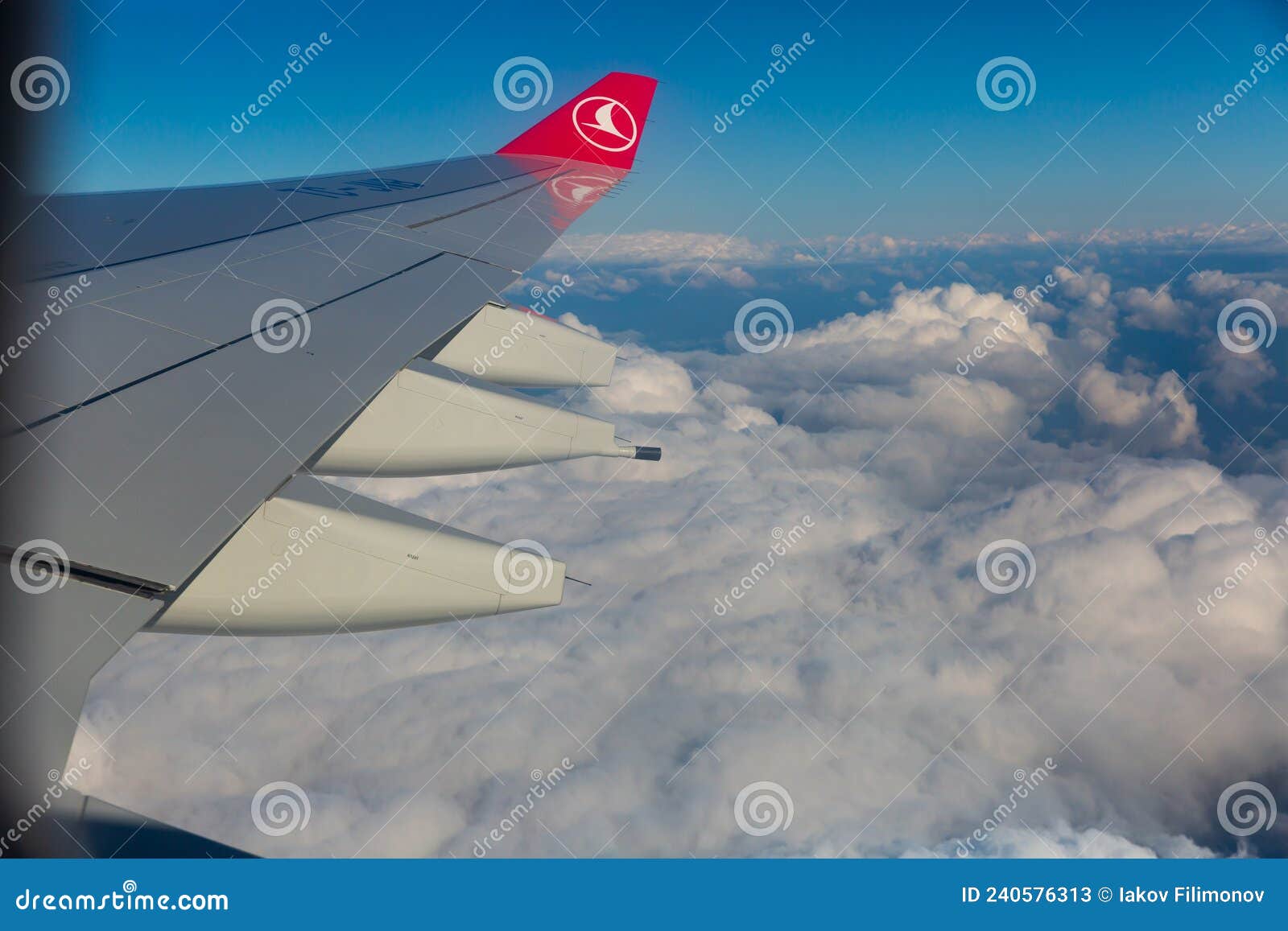 TURKEY - JANUARY 15, 2021: the View is Wing of a Turkish Airline Plane ...