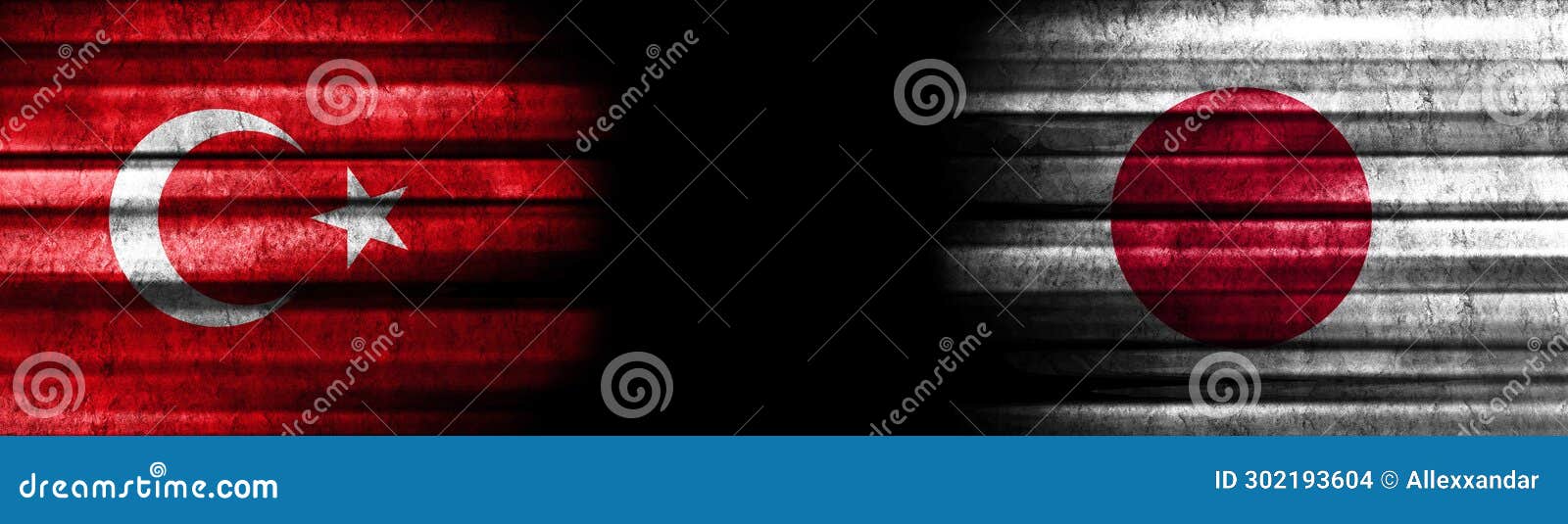 Turkey and Japan Flags on Black Stock Illustration - Illustration of ...
