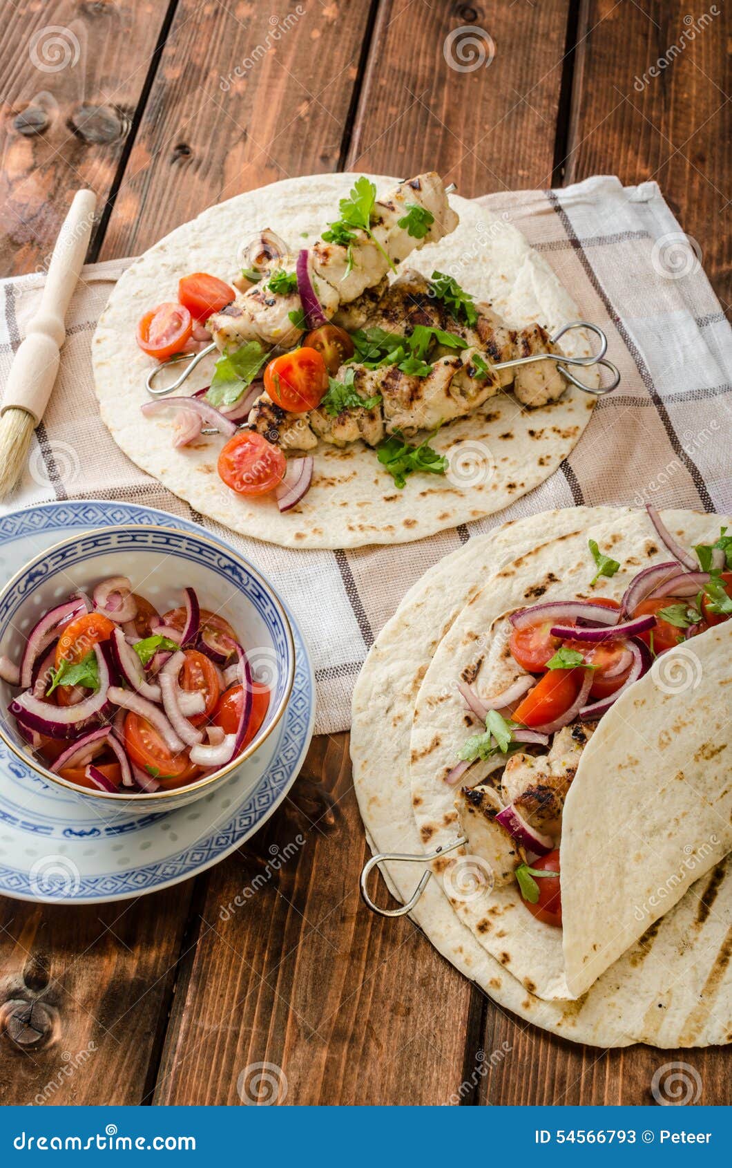 Turkey Kebab with Parsley Salsa Stock Image - Image of meal ...