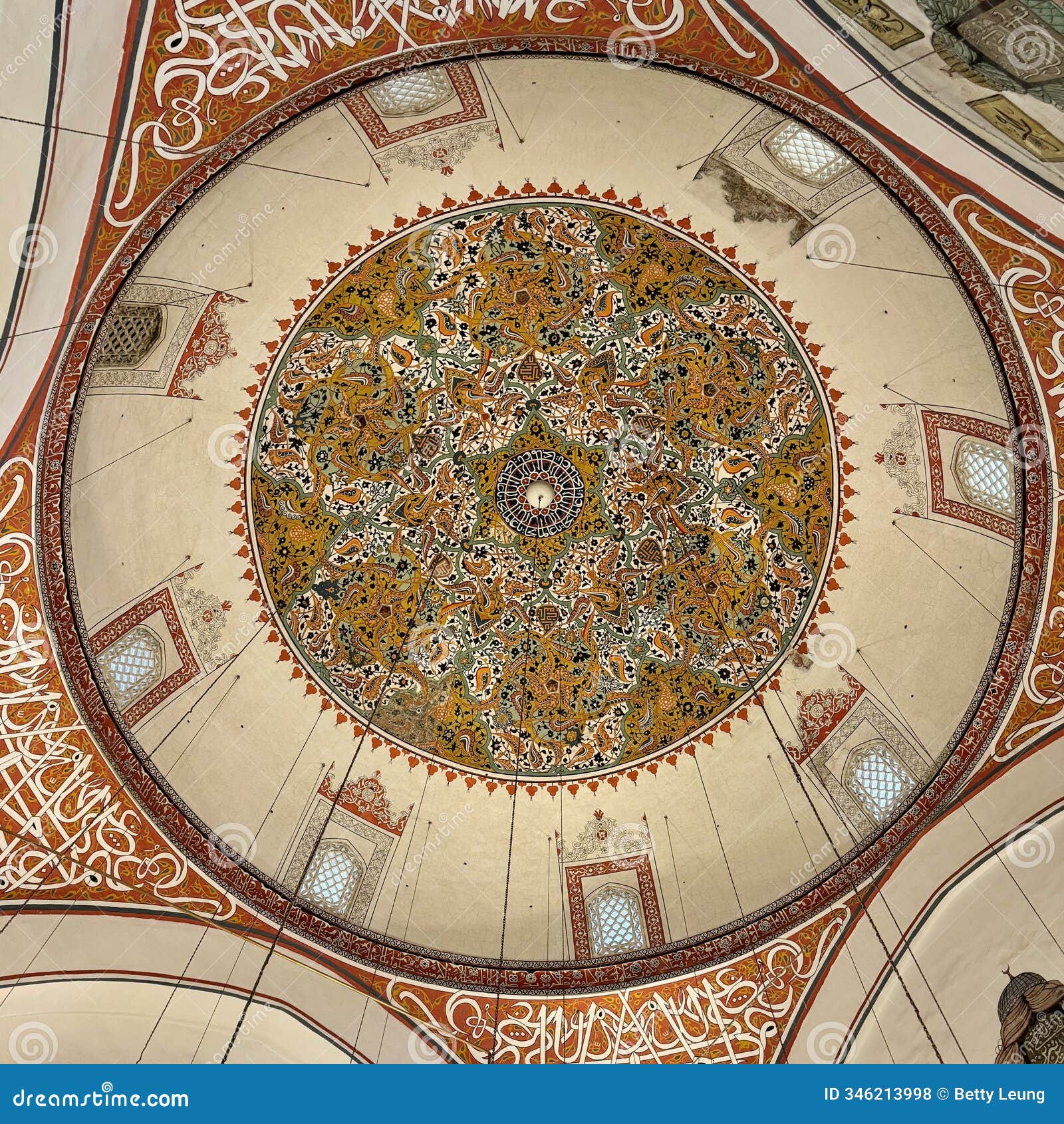 The Beautiful Design of the Interior Dome of Mevlana Museum in Turkey ...