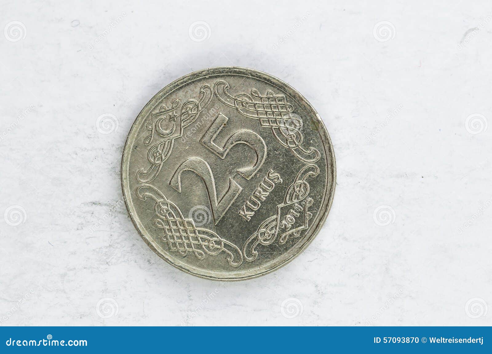 25 Turkey Kurus Coin Silver Alu Stock Photo - Image of business, bronze ...