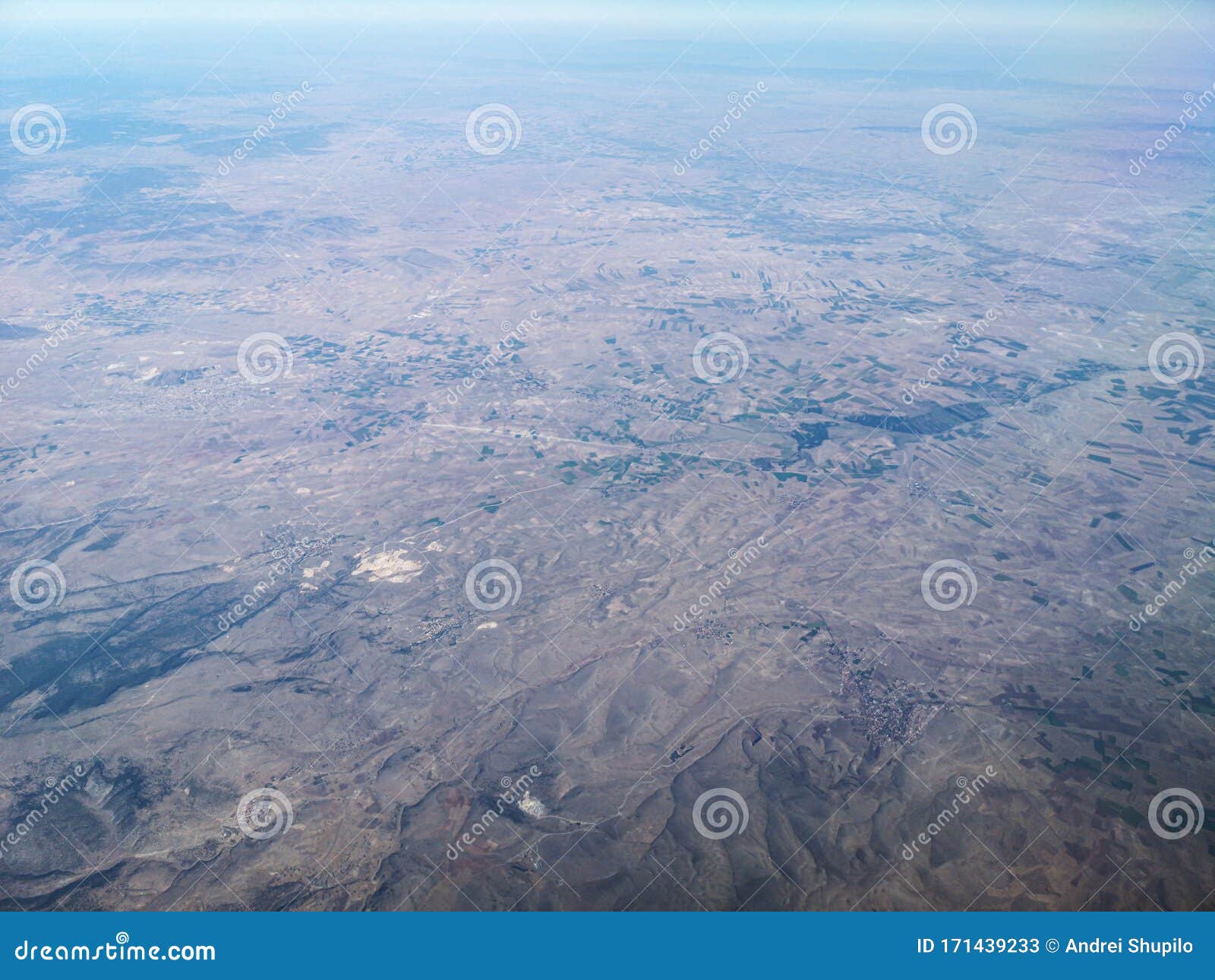 Turkey Landscape View from the Plane Stock Image - Image of road ...