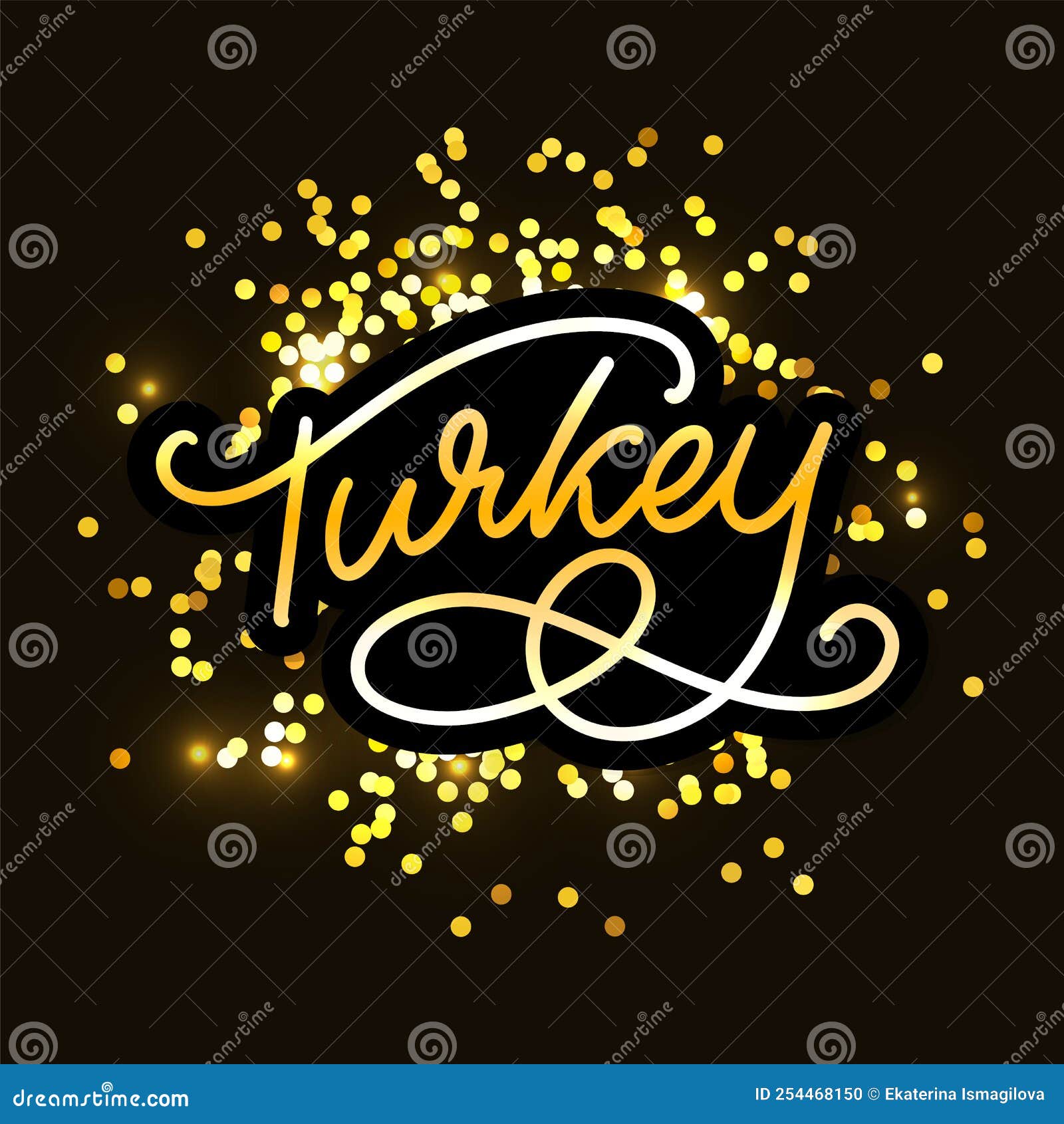 Turkey Lettering. Handwritten Name of the Country. Vector Design ...
