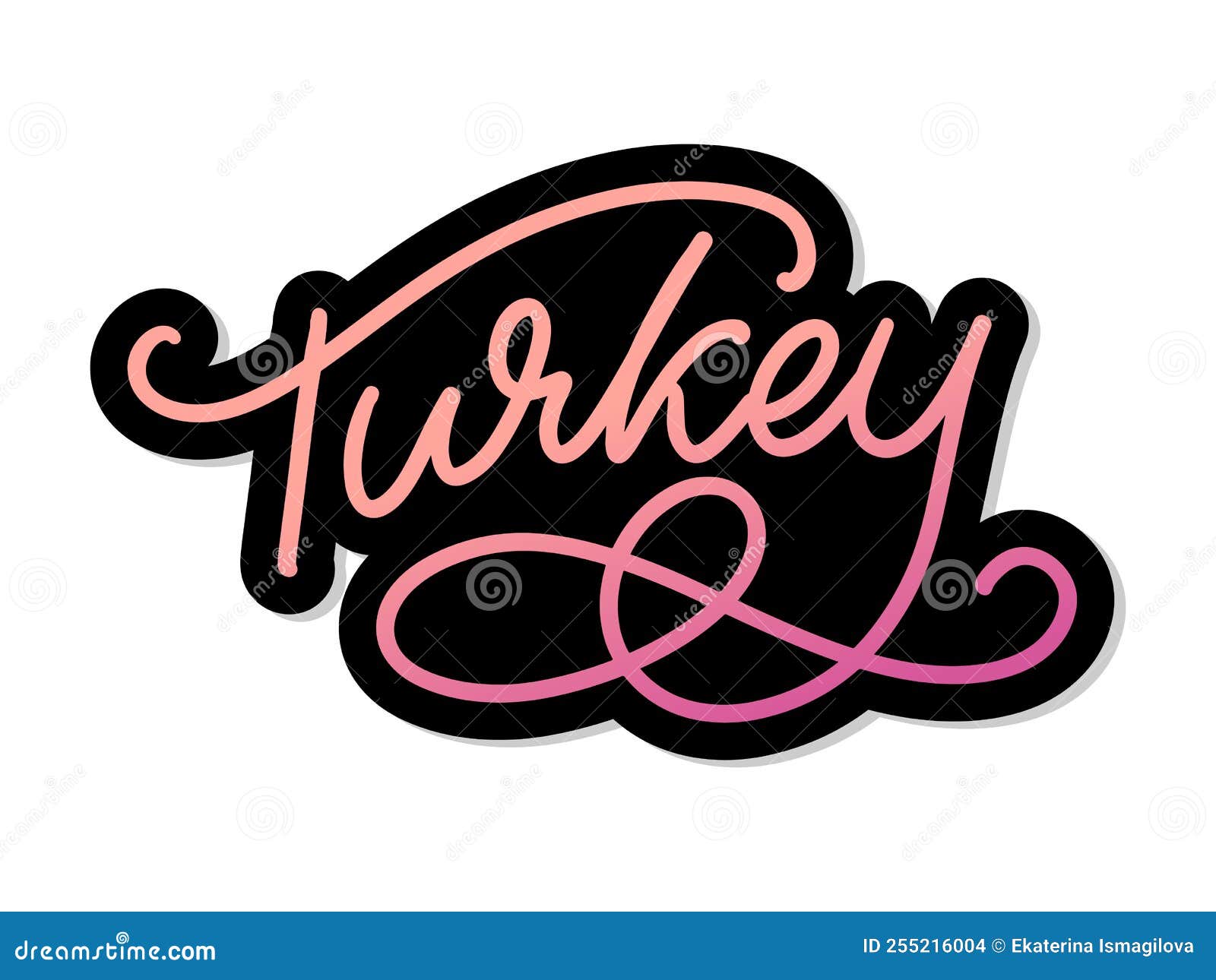 Turkey Lettering. Handwritten Name of the Country. Vector Design ...