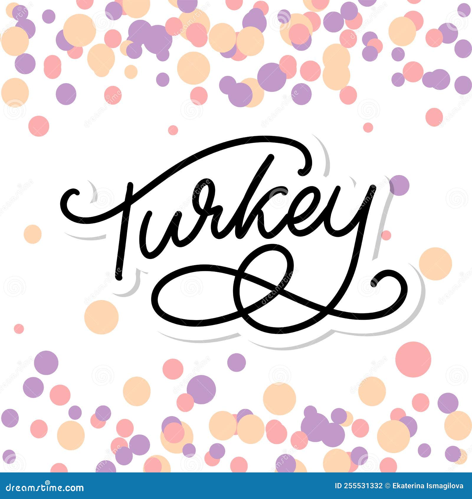 Turkey Lettering. Handwritten Name of the Country. Vector Design ...