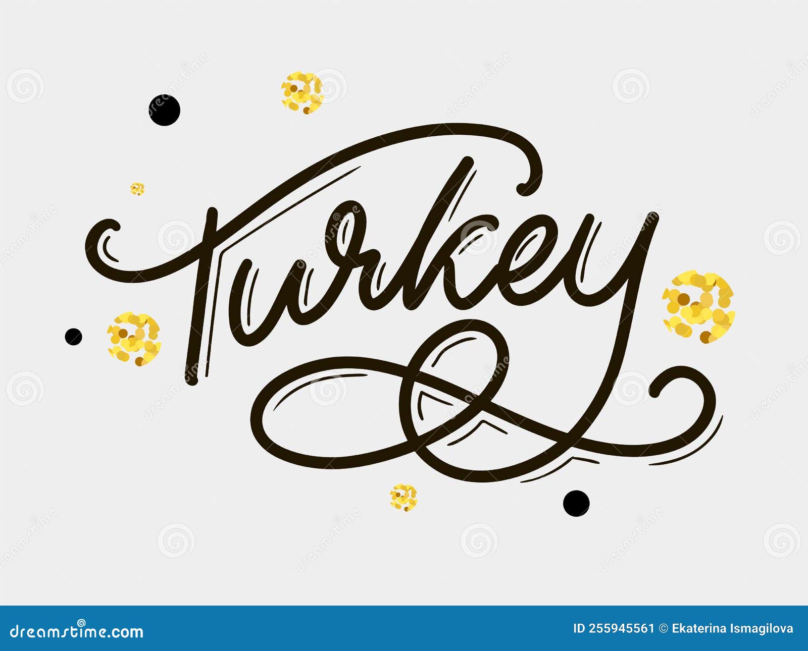Turkey Lettering. Handwritten Name of the Country. Vector Design ...