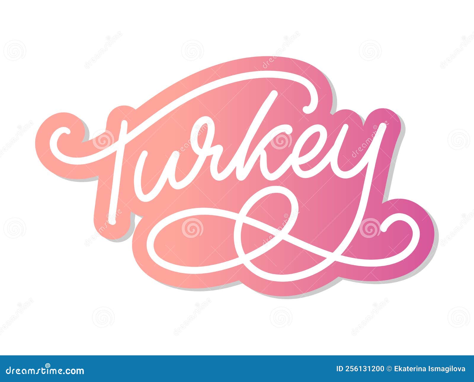 Turkey Lettering. Handwritten Name of the Country. Vector Design ...