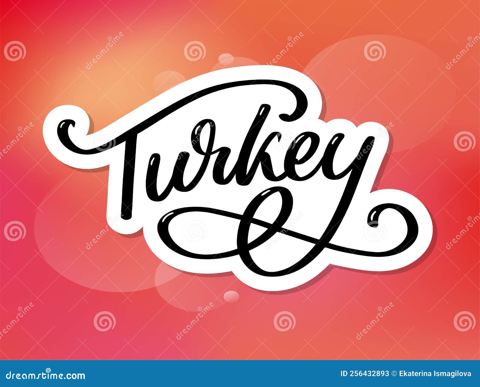 Turkey Lettering. Handwritten Name of the Country. Vector Design ...