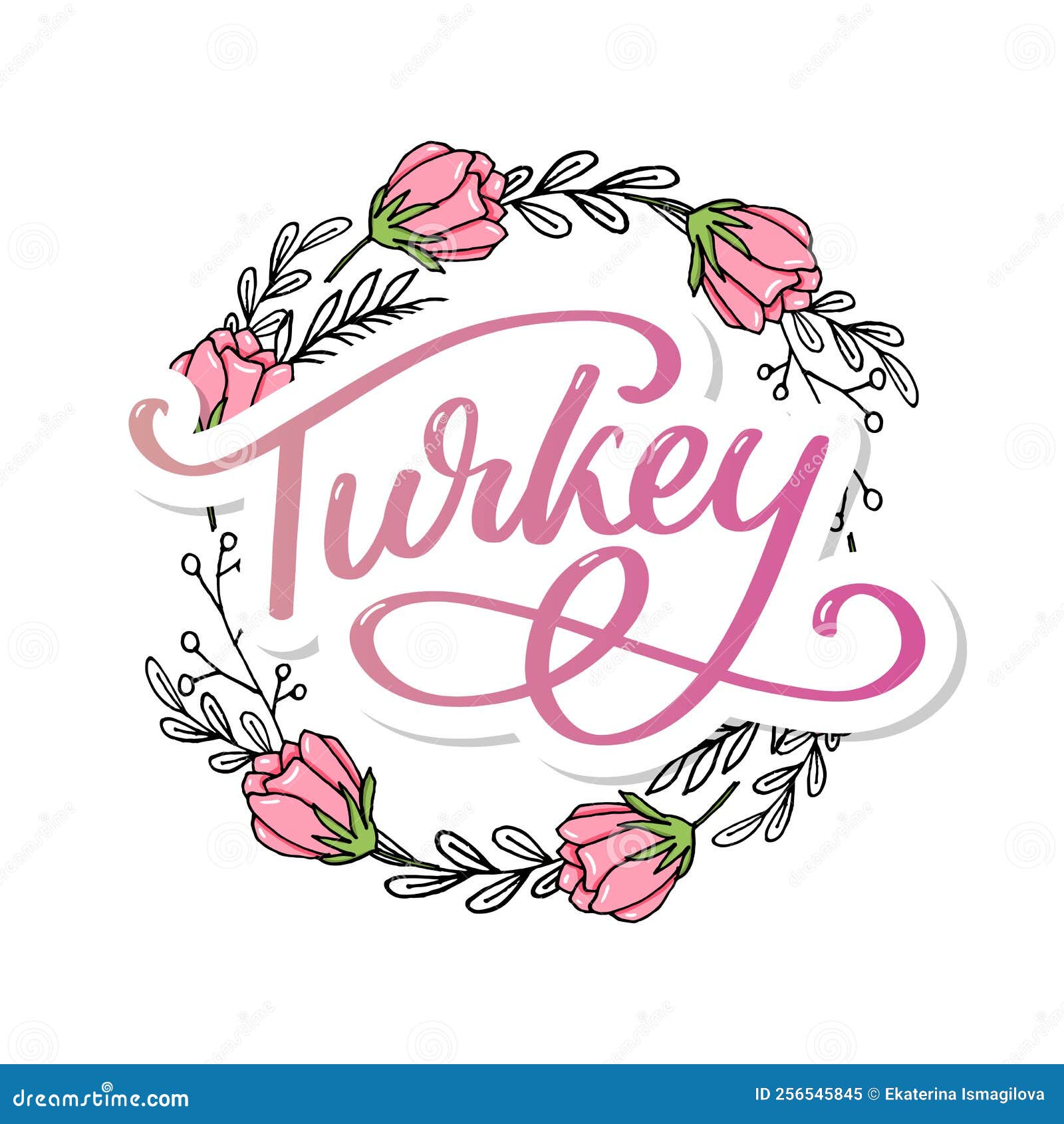 Turkey Lettering. Handwritten Name of the Country. Vector Design ...