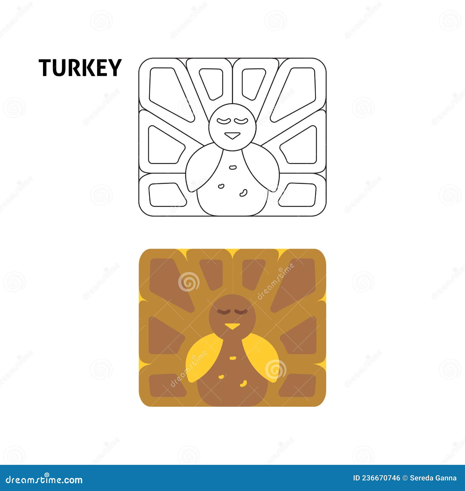 Turkey Line And Solid Icon, Farm Animals Concept, Farm Bird Sign On ...