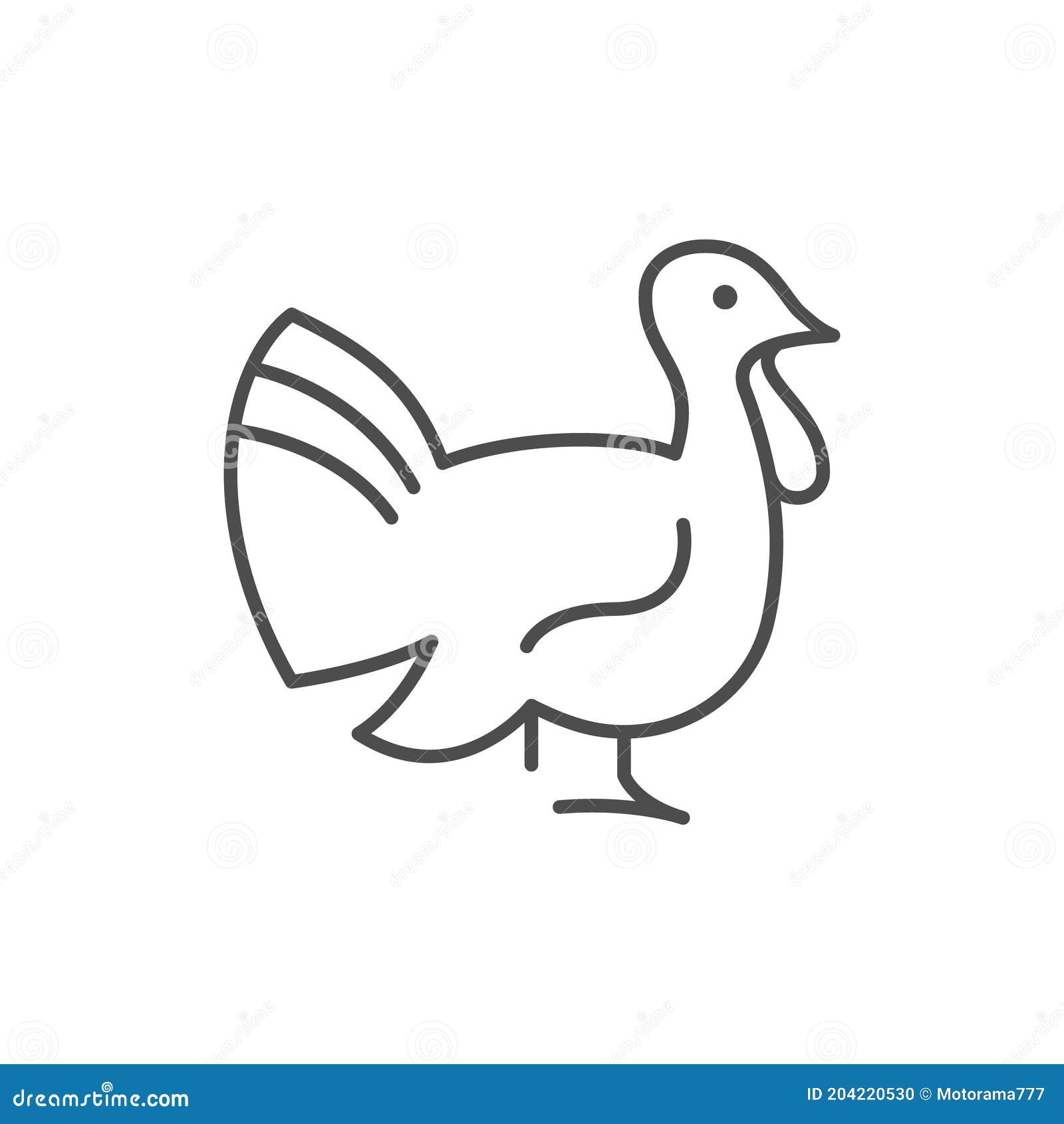 Turkey Line Outline Icon or Poultry Concept Stock Vector - Illustration ...
