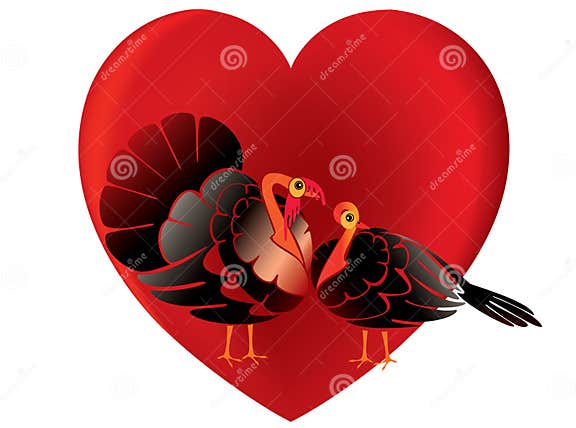 Turkey in love stock vector. Illustration of harvest - 18994438