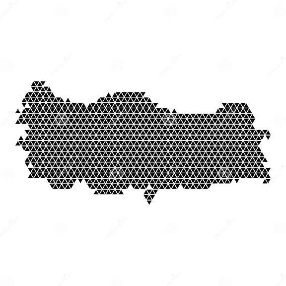 Turkey Map Abstract Schematic from Black Triangles Repeating Pattern ...