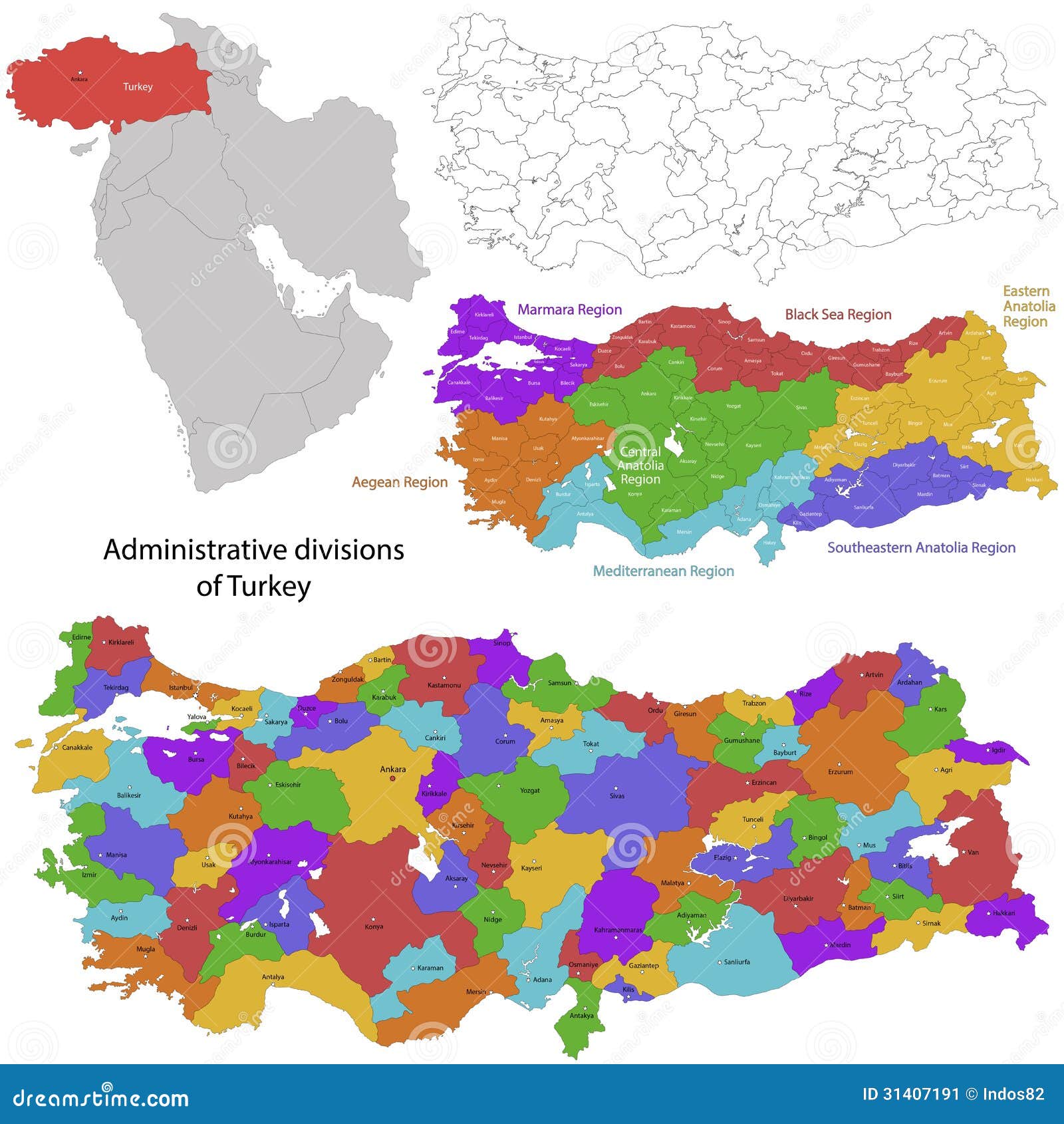 Turkey map stock vector. Illustration of geography, istanbul - 31407191