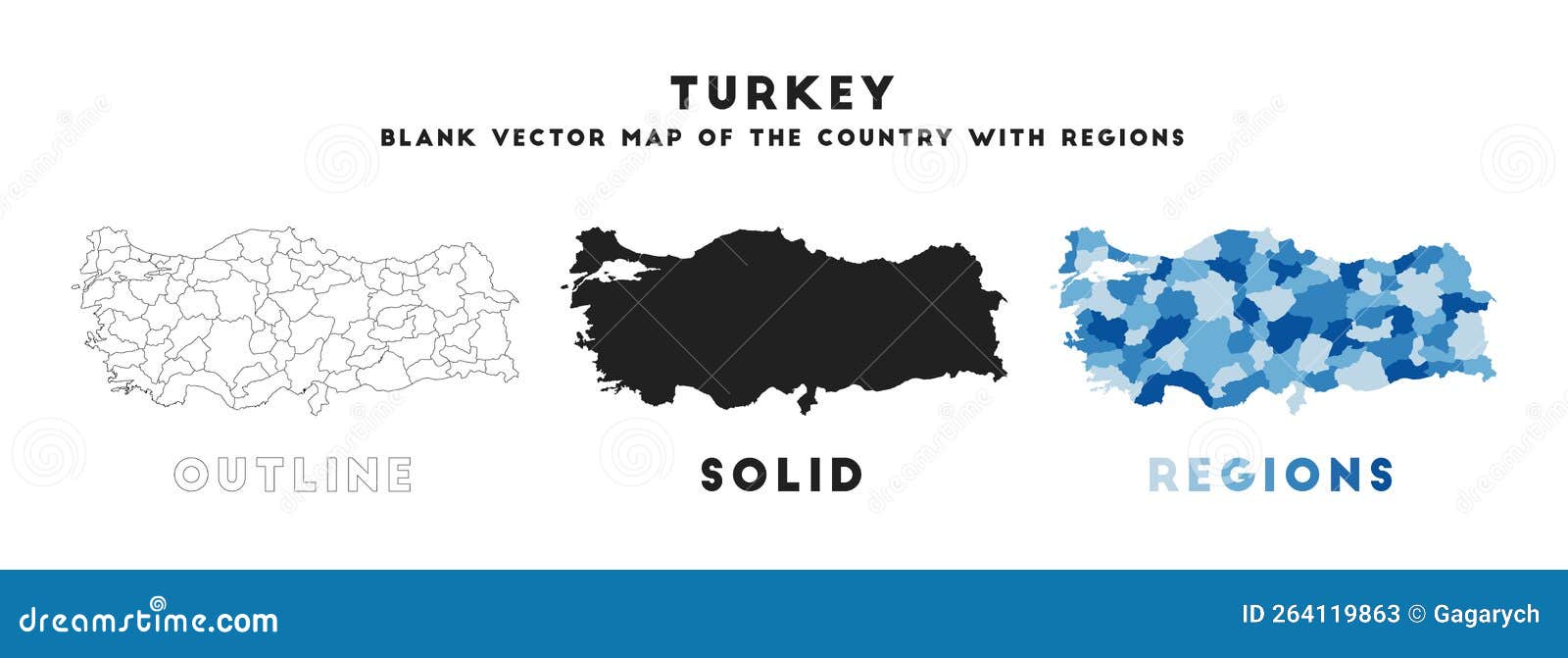 Turkey map. stock vector. Illustration of cartography - 264119863