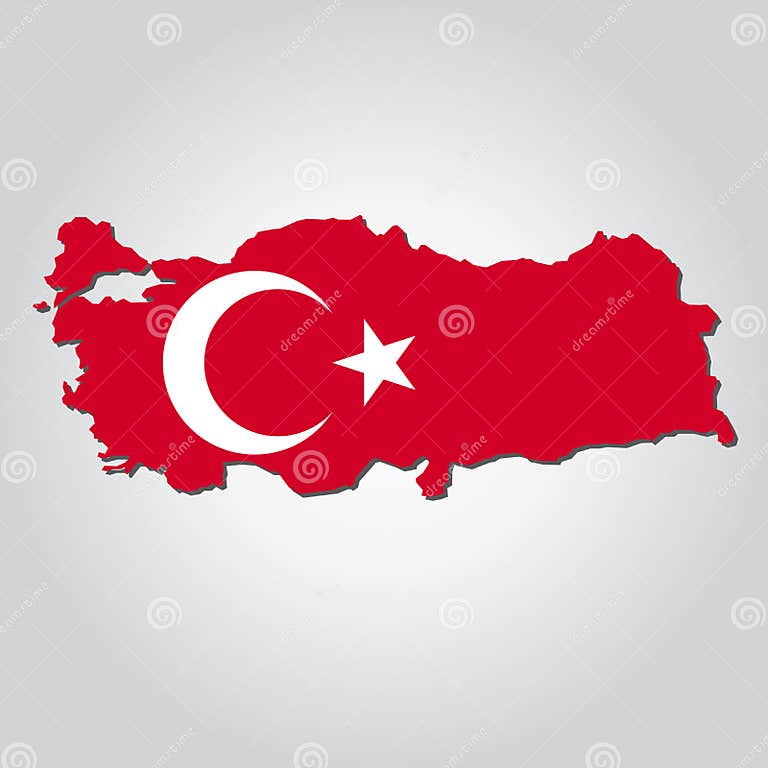 Turkey Map Flag stock illustration. Illustration of color - 128403176