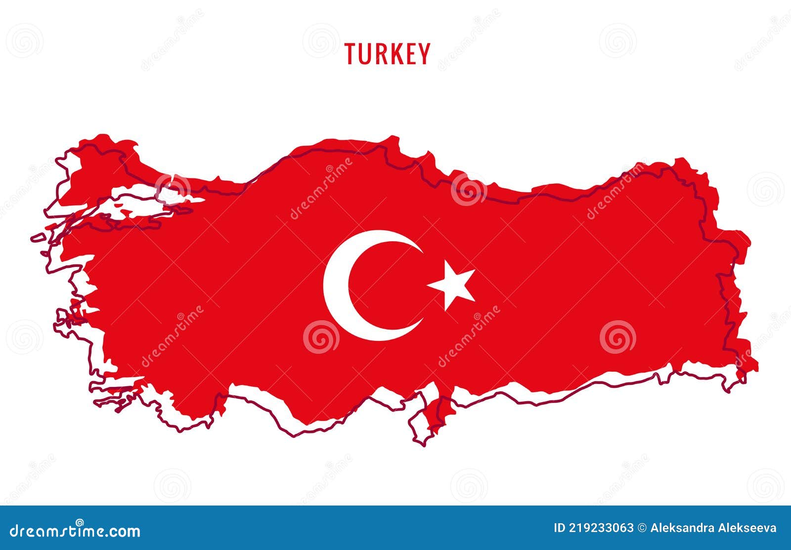 Turkey Map and Flag Bright Vector Template Stock Vector - Illustration ...