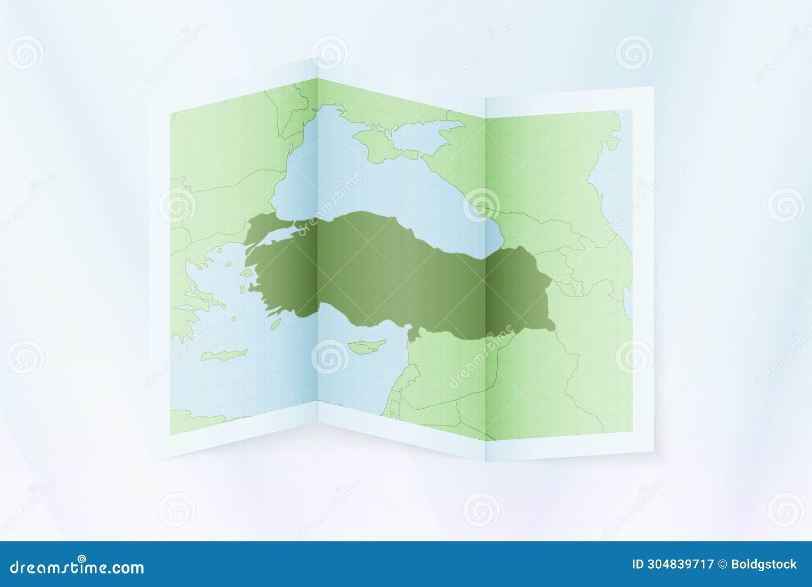 Turkey Map, Folded Paper with Turkey Map Stock Vector - Illustration of ...