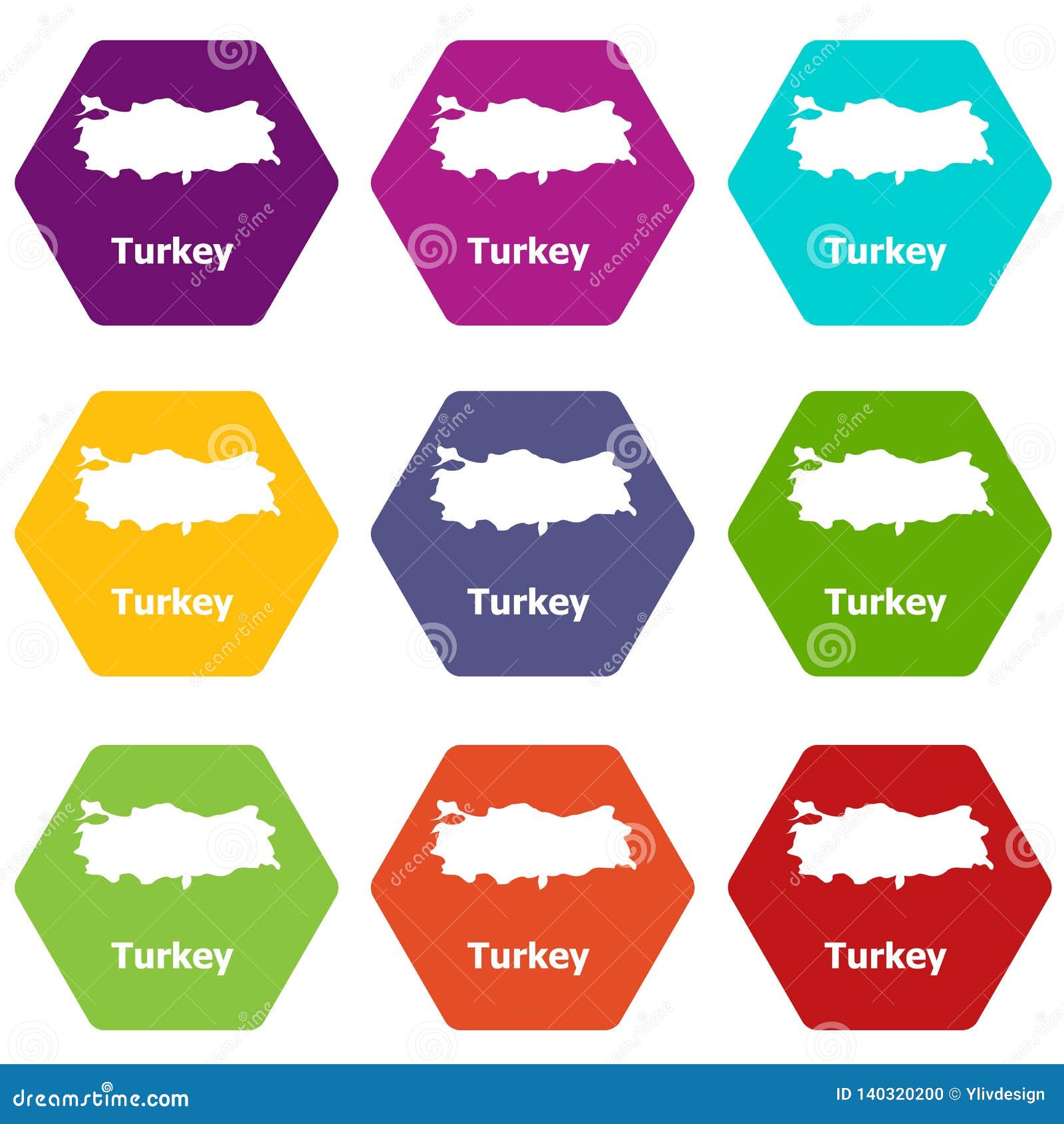 Turkey Map Icons Set 9 Vector Stock Vector - Illustration of world ...