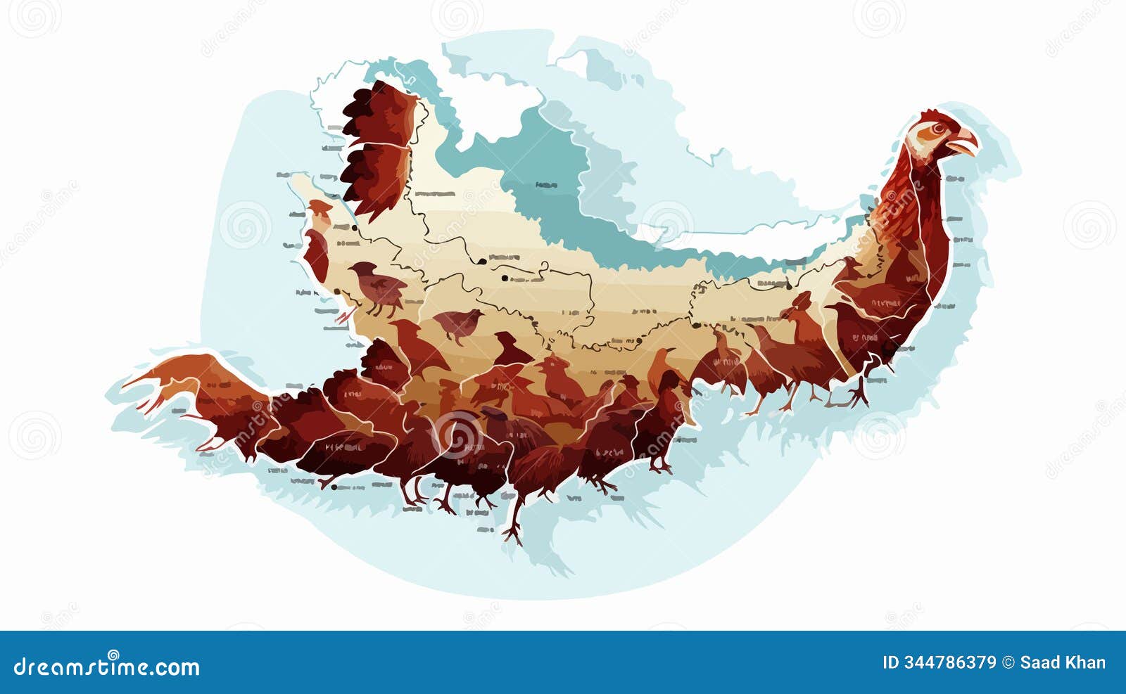 Turkey Map Image Cartoon Vector Illustration Stock Vector ...