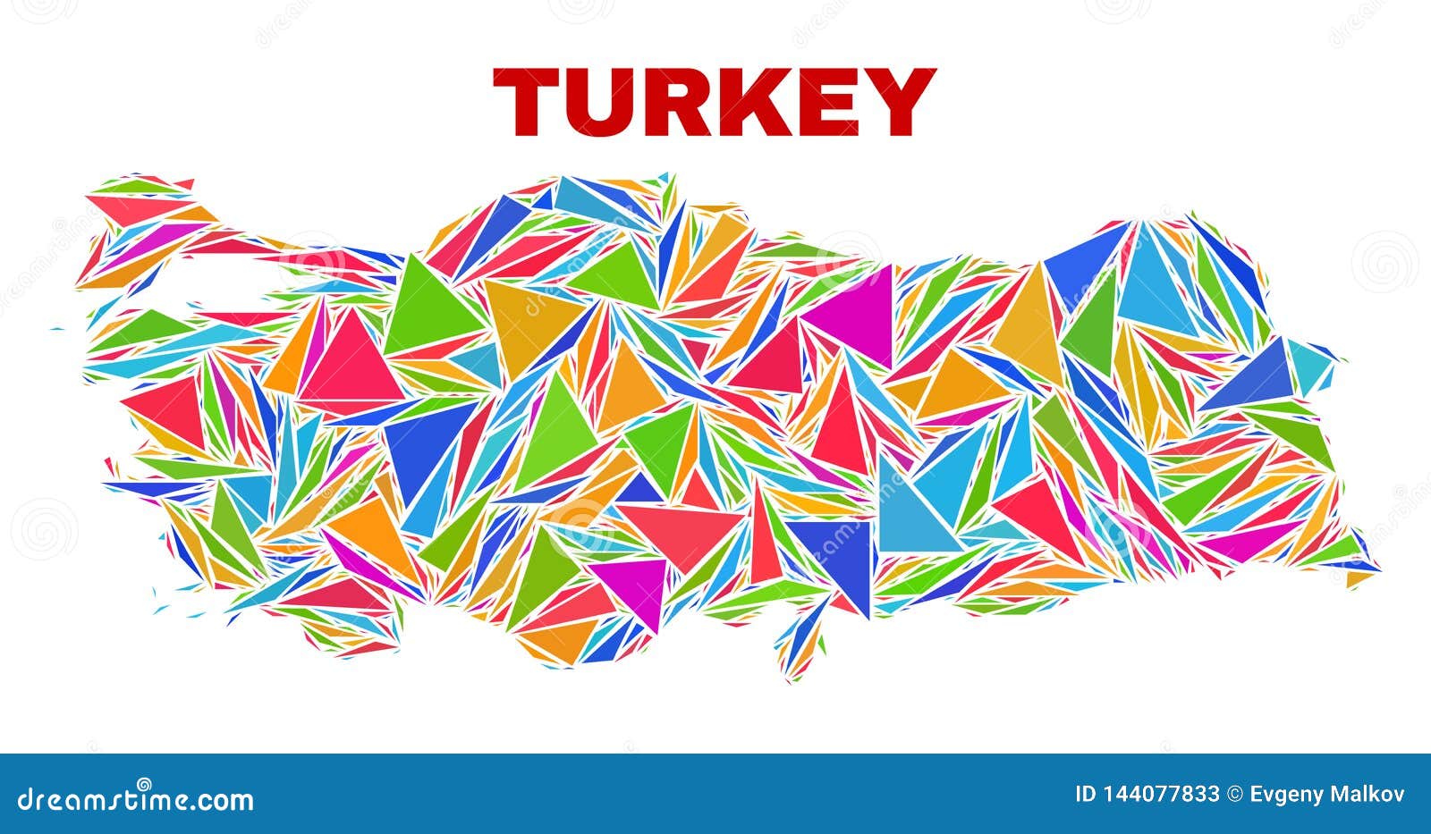 Turkey Map - Mosaic of Color Triangles Stock Vector - Illustration of ...