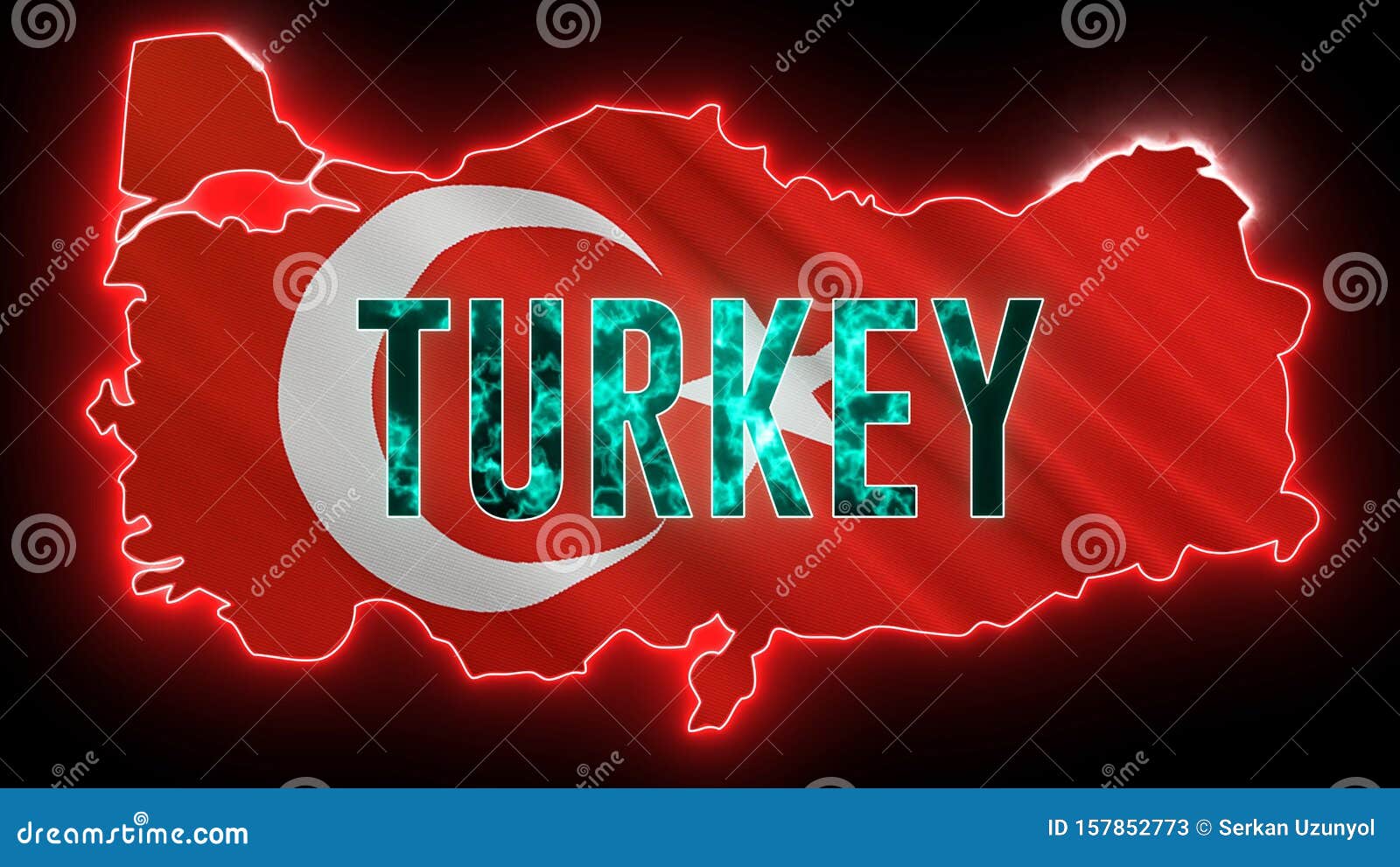 Turkey Map with Neon Light. Creative Country Shape with Technology ...