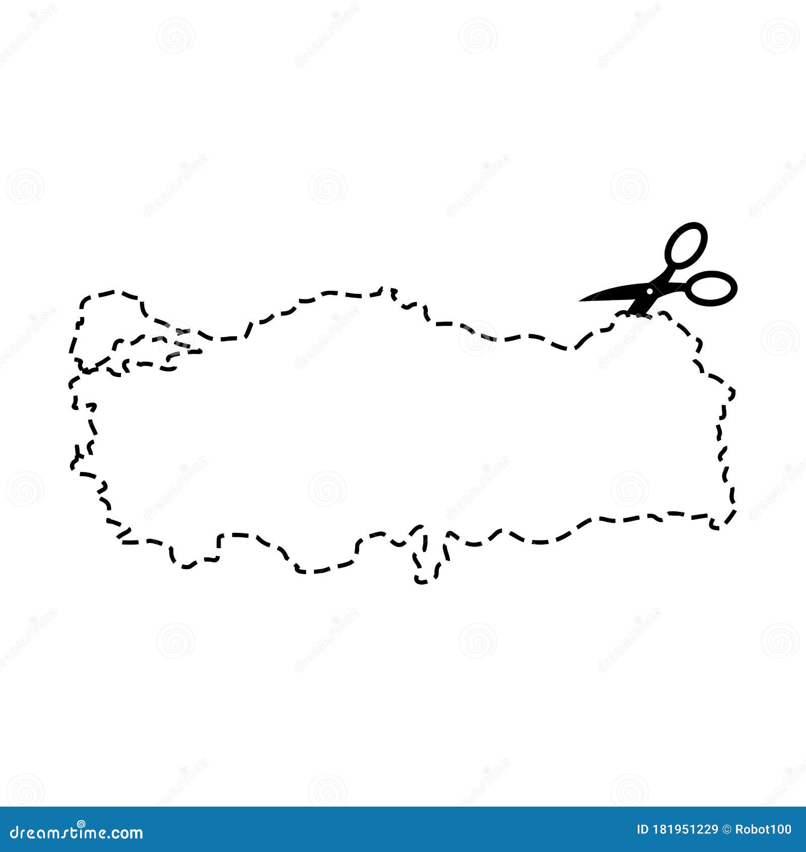 Turkey Map Scissors Cut Template. Dashed Line Continents of Turkish ...