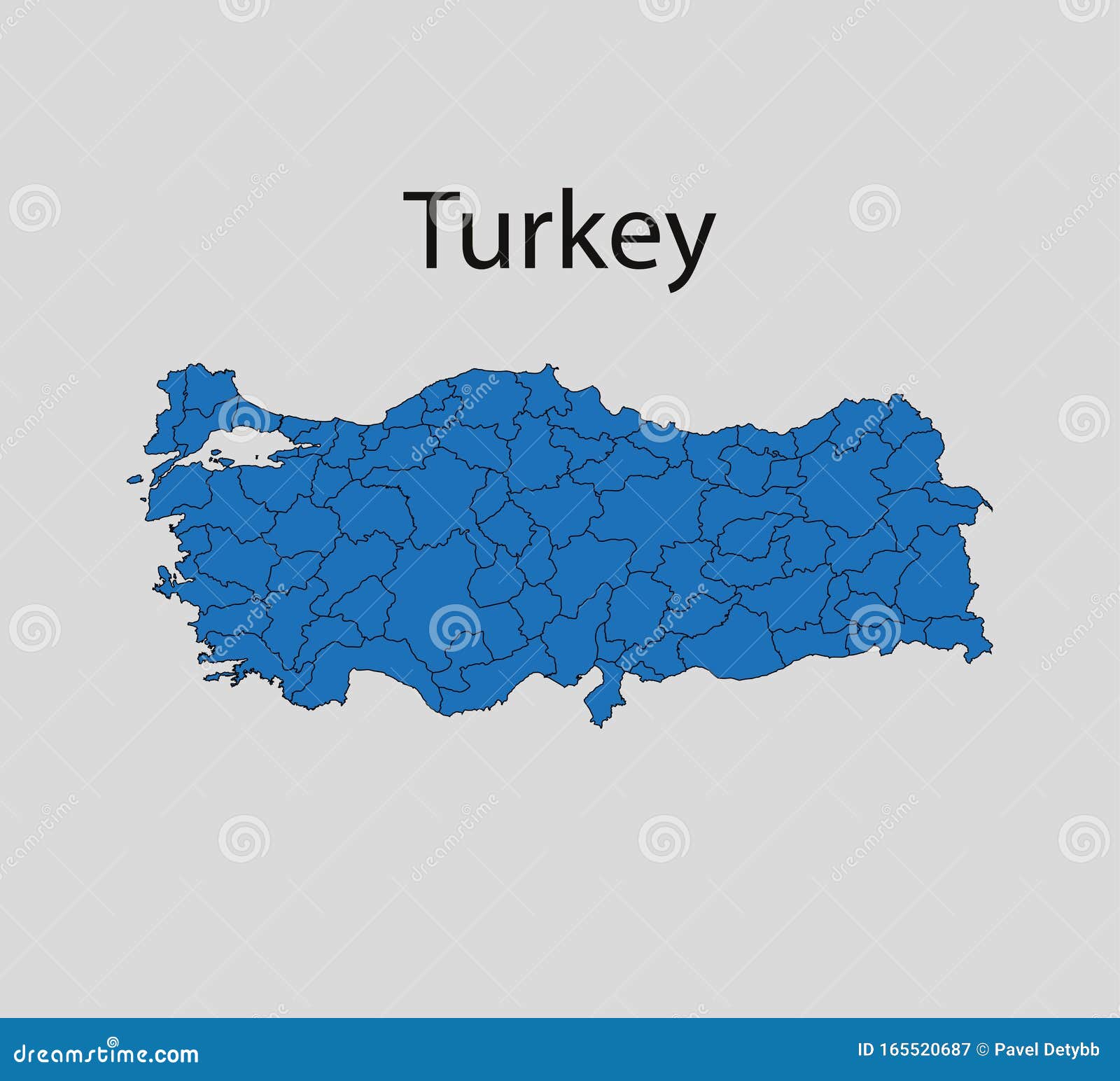 Turkey Map, States Border Map. Vector Illustration Stock Illustration ...