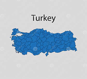 Turkey Map, States Border Map. Vector Illustration Stock Illustration ...