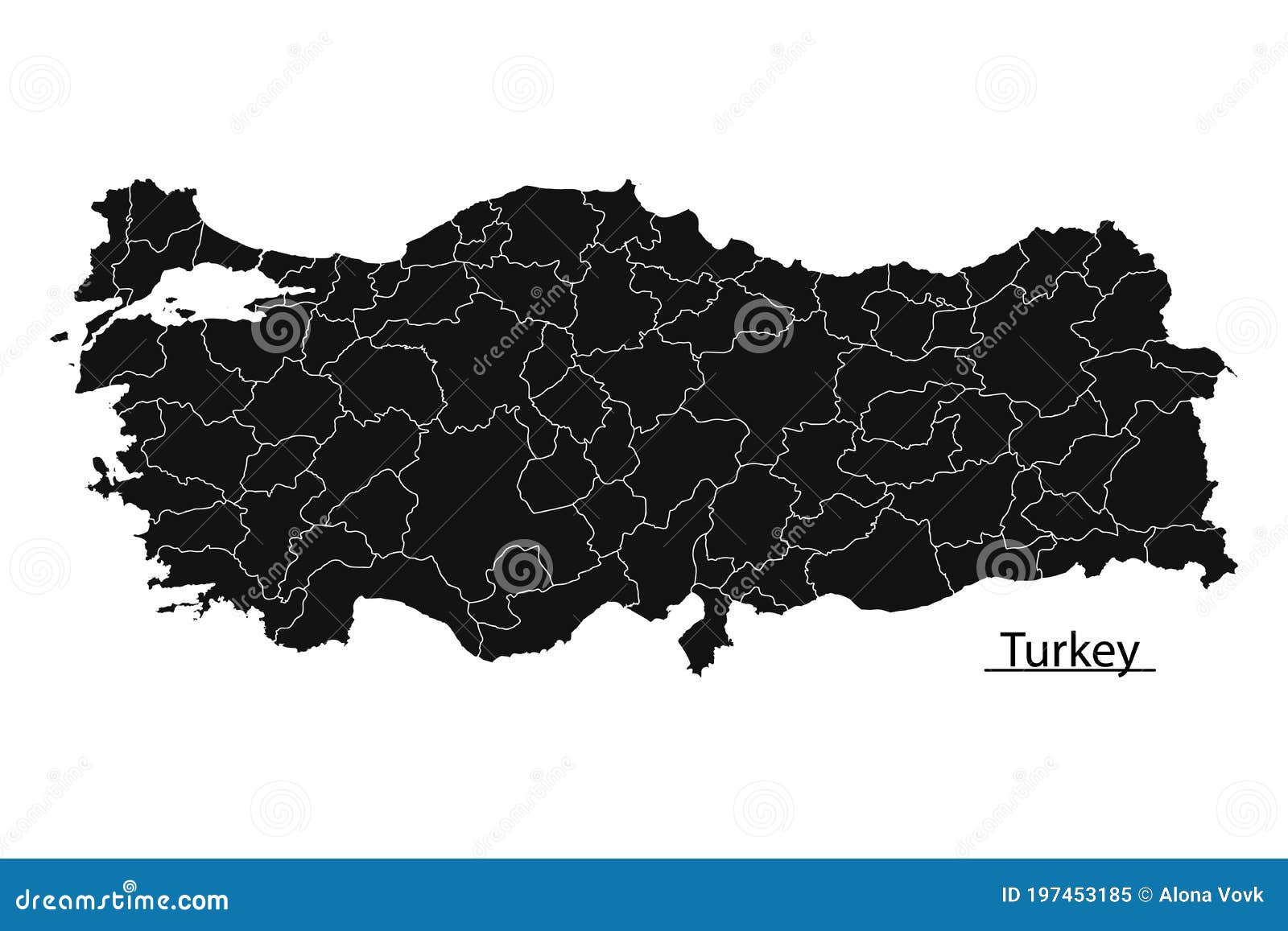 Turkey Map - Stock Vector Illustration Stock Illustration ...