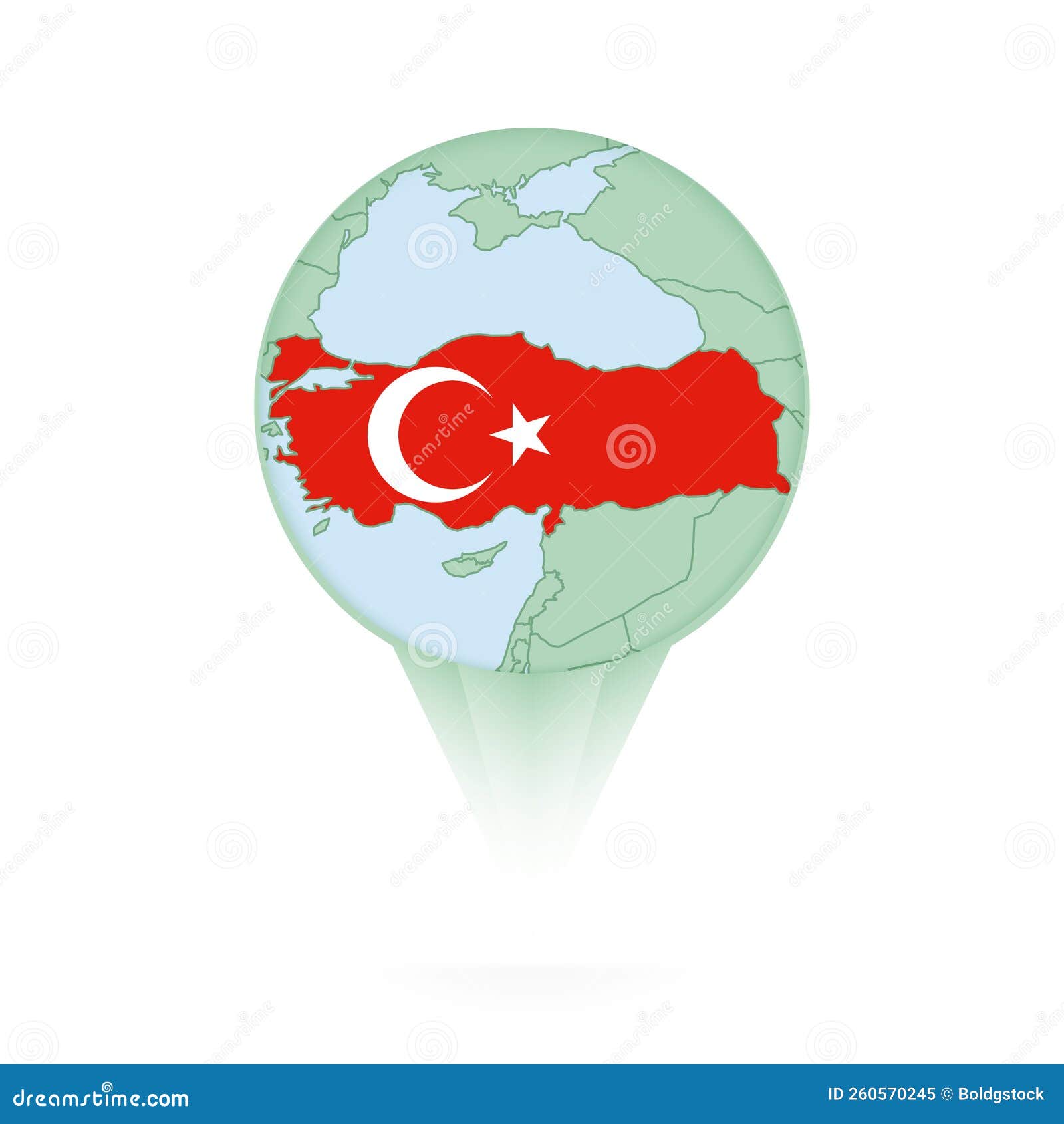 Turkey Map, Stylish Location Icon with Turkey Map and Flag Stock Vector ...