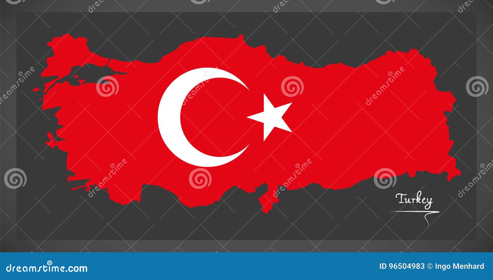 Turkey Map with Turkish National Flag Illustration Stock Illustration ...