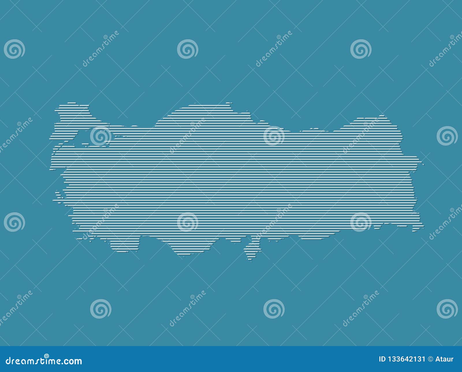 Turkey Map Vector Using White Straight Lines on Blue Background Stock ...