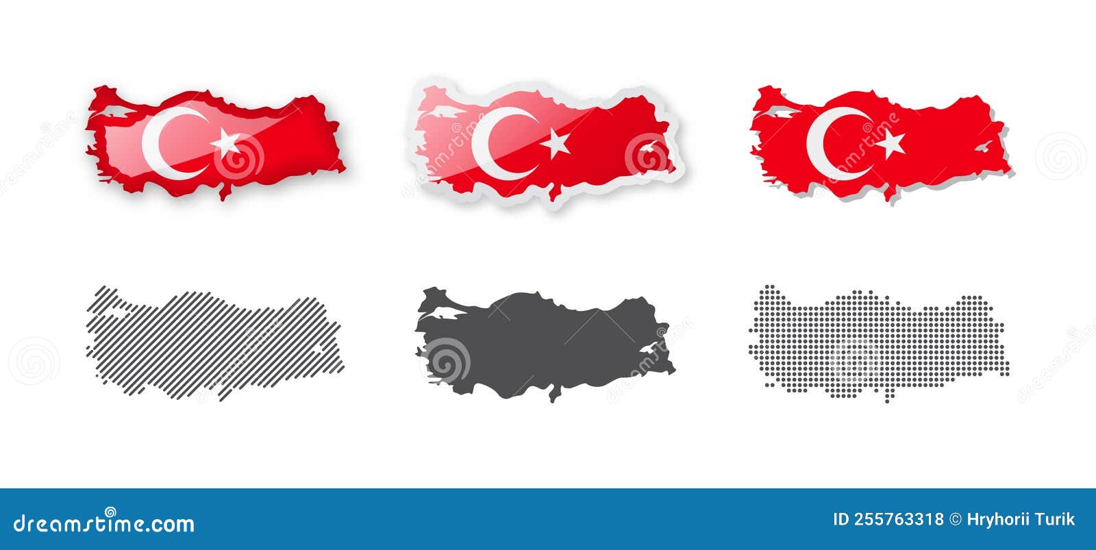 Turkey - Maps Collection. Six Maps of Different Designs Stock ...