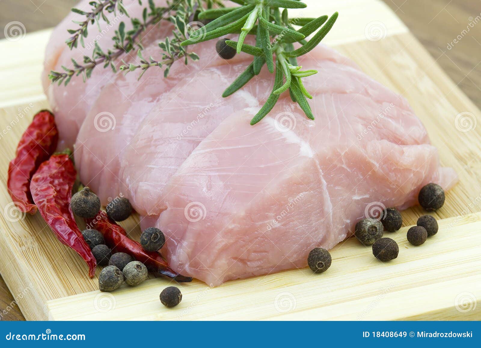 Turkey Meat with Various Herbs and Spices Stock Image - Image of food ...