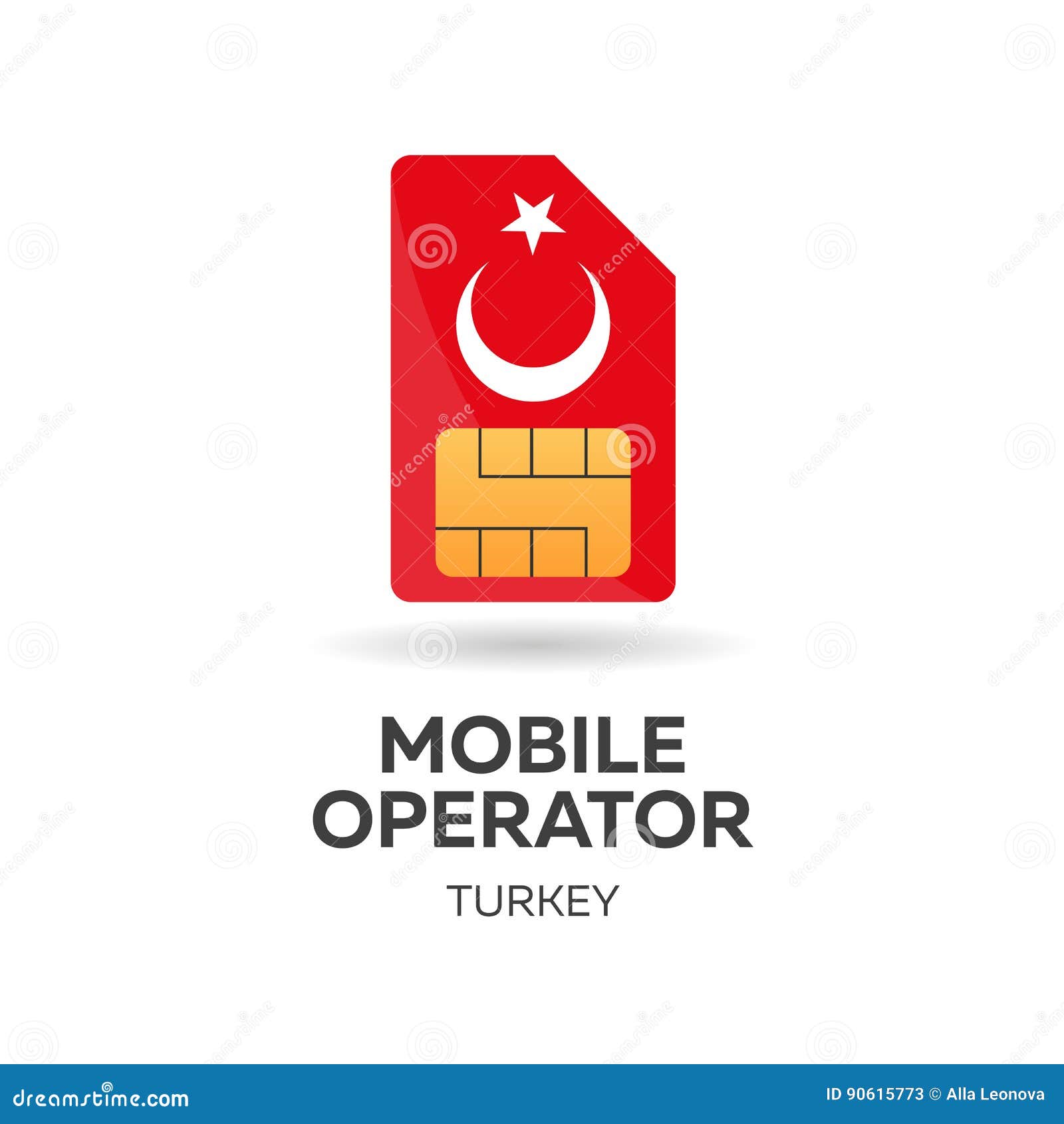 Turkey Mobile Operator. SIM Card with Flag. Vector Illustration. Stock ...