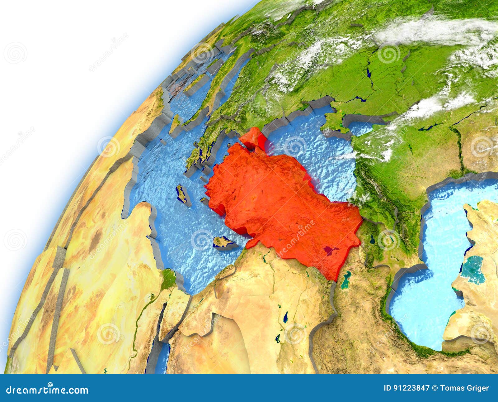 Turkey on Model of Planet Earth Stock Illustration - Illustration of ...