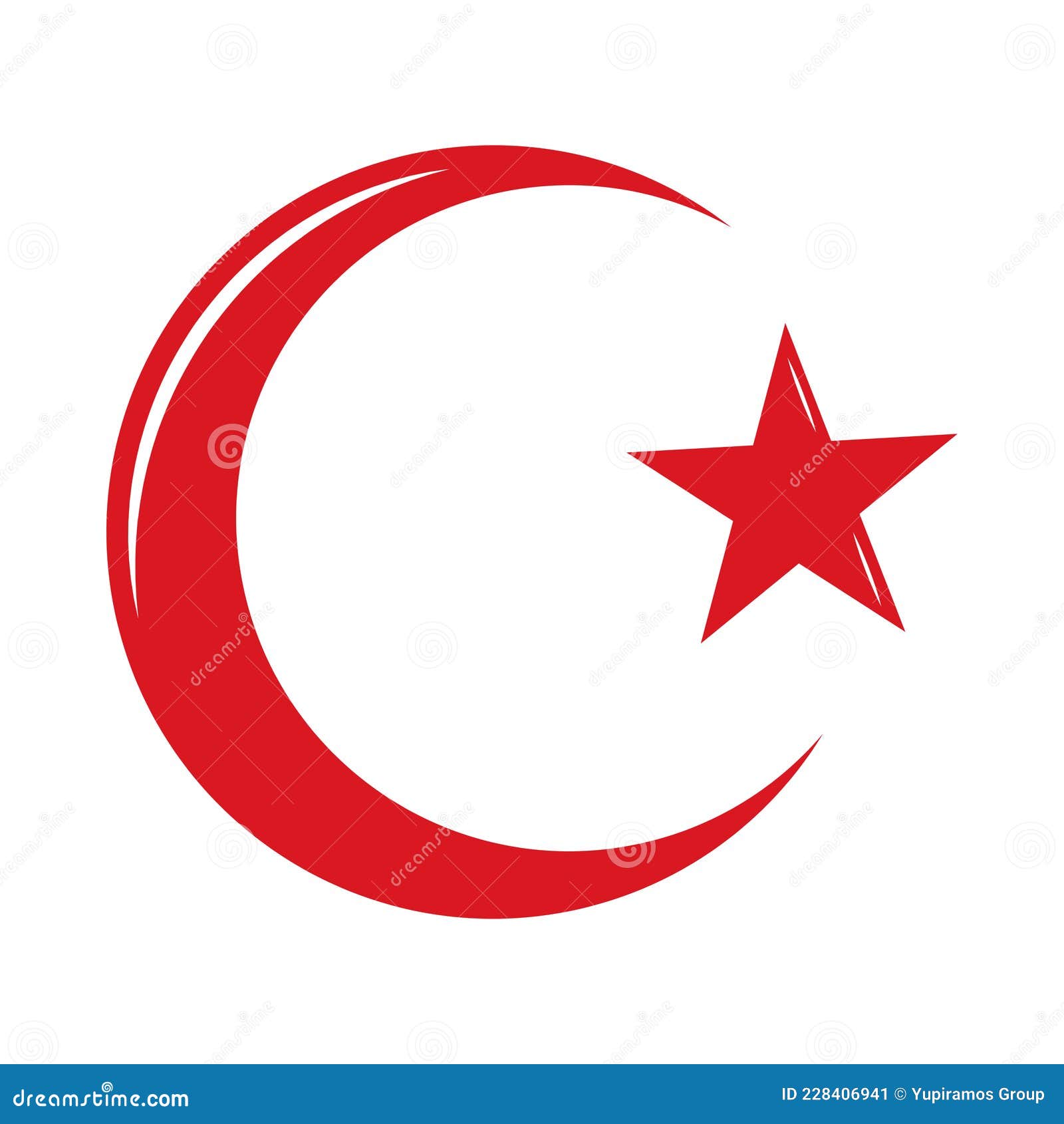 Turkey moon and star stock vector. Illustration of islamic - 228406941