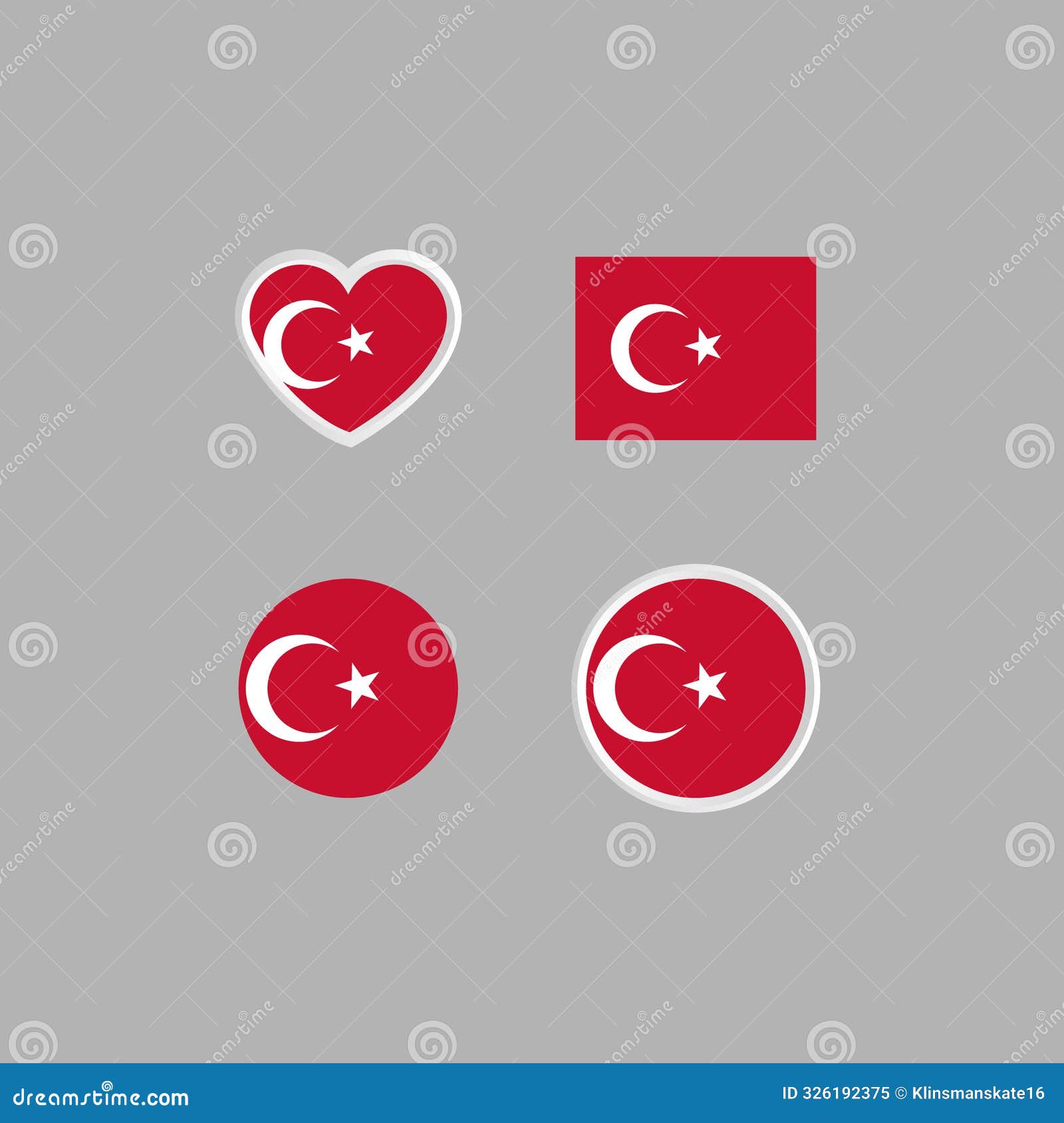 Turkey Nation Flag Collection Emblem Design Vector Stock Vector ...