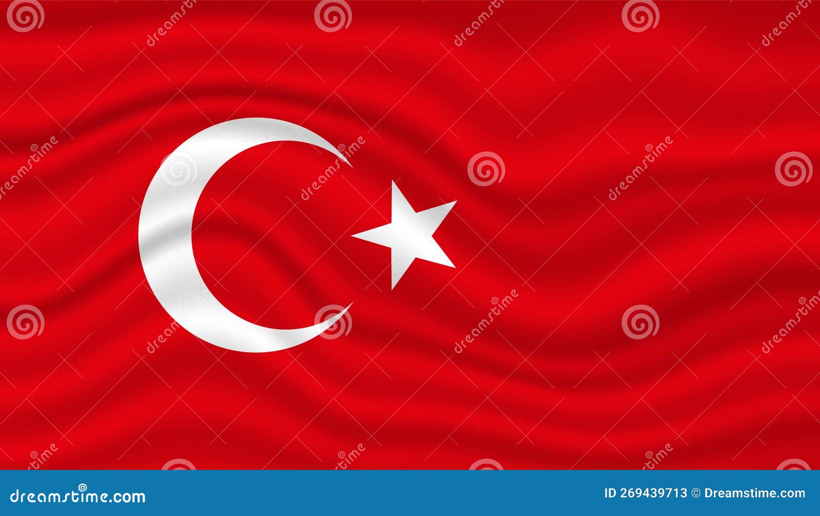 Turkey National Flag Vector 3d Waving Illustration Stock Vector ...