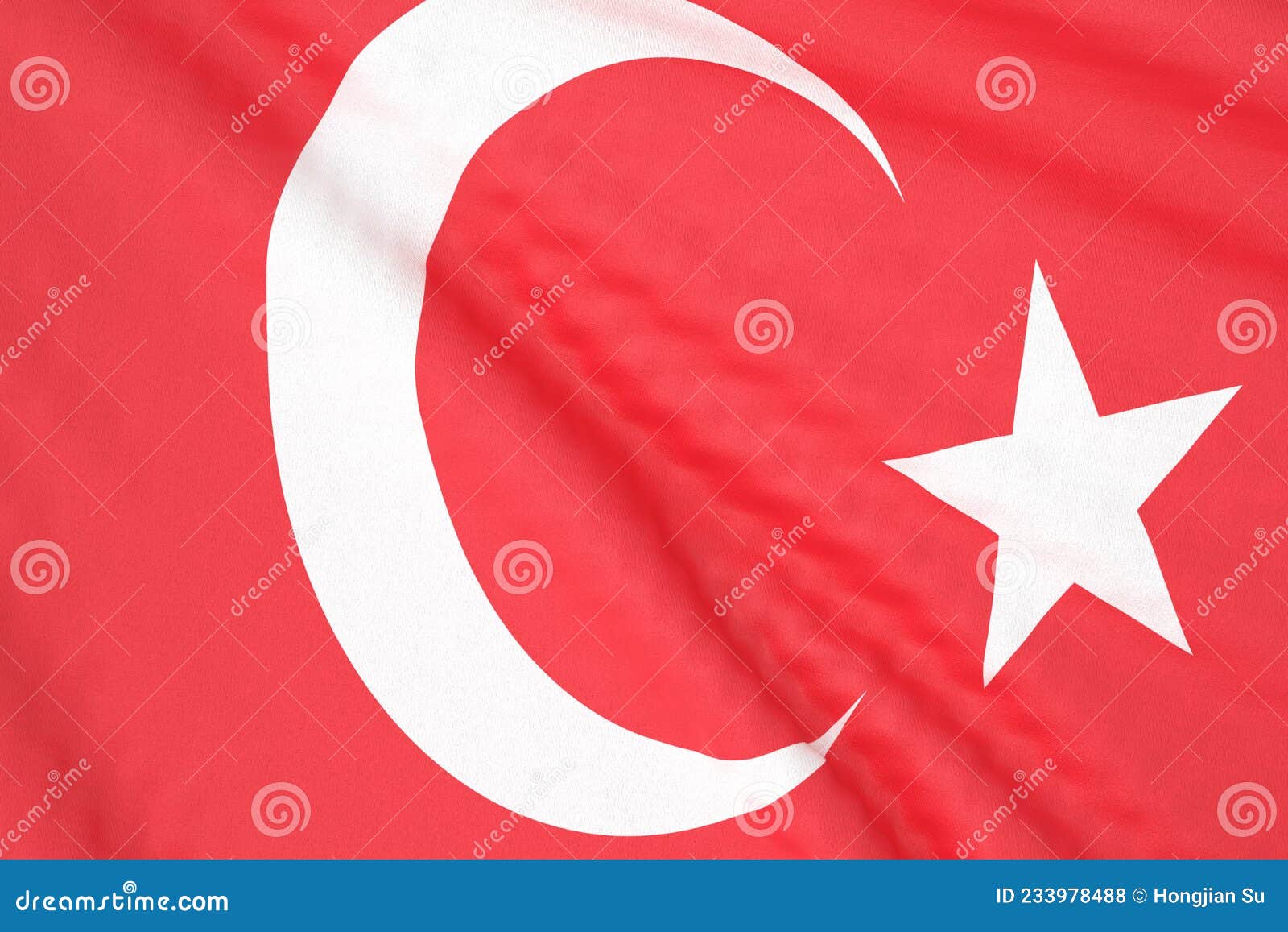 Turkey Nations Flag Close Up. 3D Rendering Stock Illustration ...