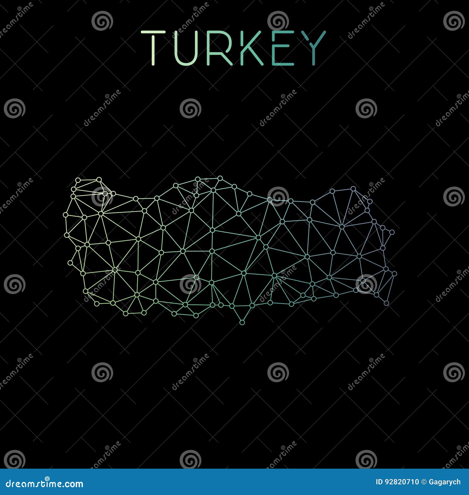 Turkey network map. stock vector. Illustration of grid - 92820710